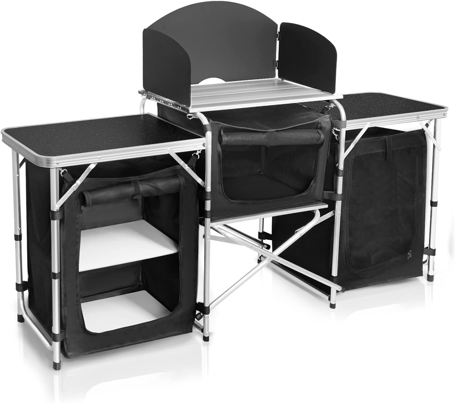 CampLand Folding Cooking Table Outdoor Portable Cook Station Aluminum ...