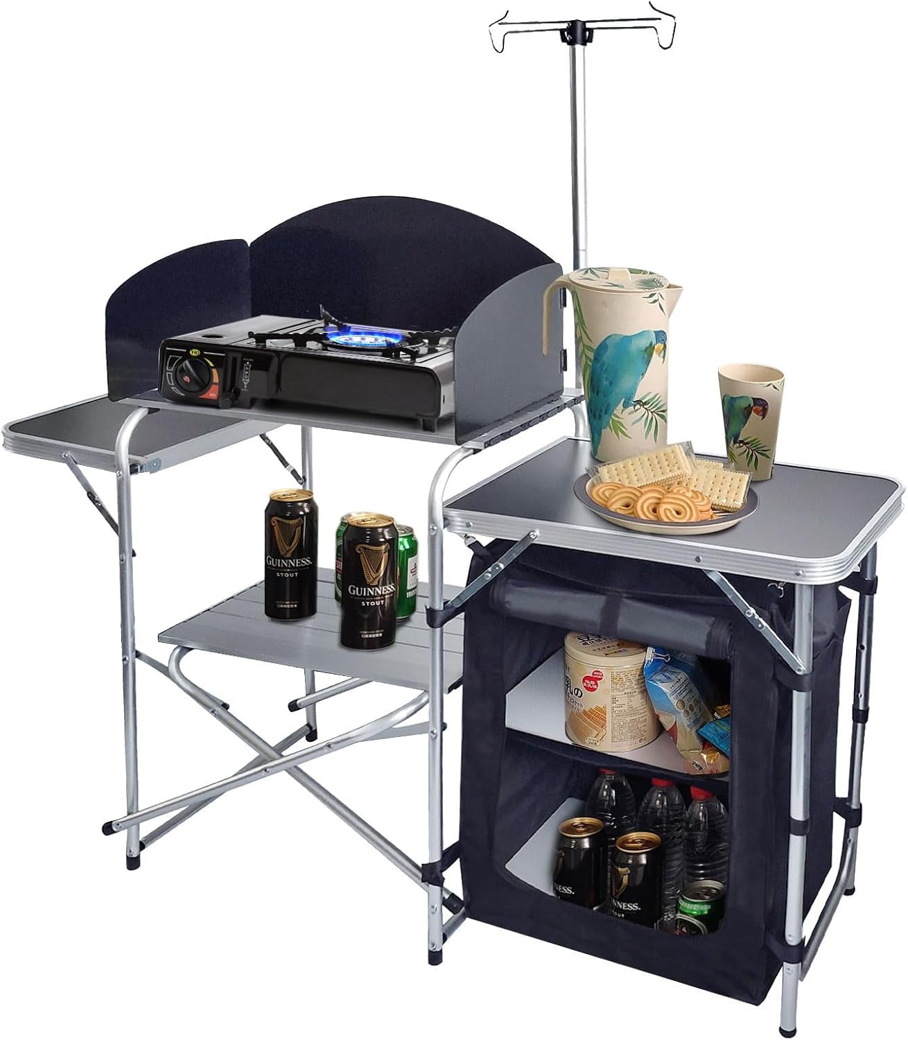 CampLand Folding Cooking Table Outdoor Portable Cook Station Aluminum ...
