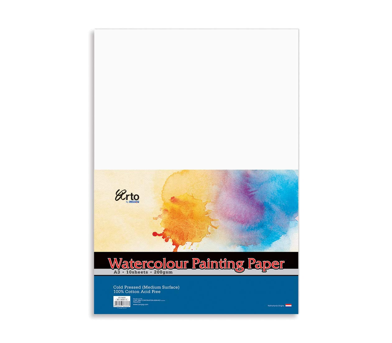 Campap ARTO 200 GSM Cotton Watercolor A3 size Painting Paper 10 sheets ...