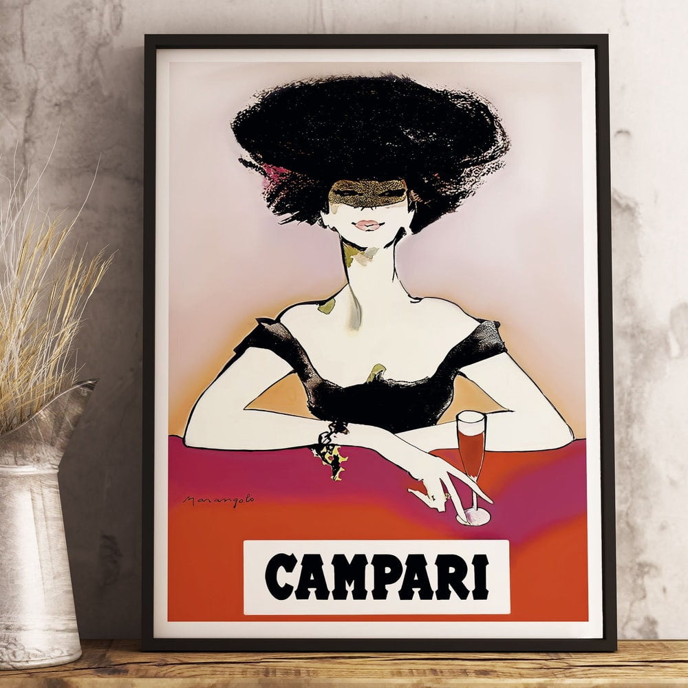 Campari Digital Vintage Food&Drink Print - Bar Decor - Retro Italian ...