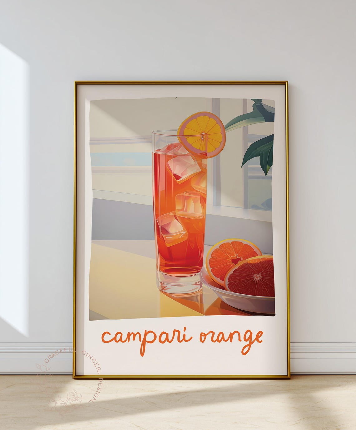 Campari Orange Cocktail Print, Vintage Bar Cart Art Home Decor UNFRAMED ...