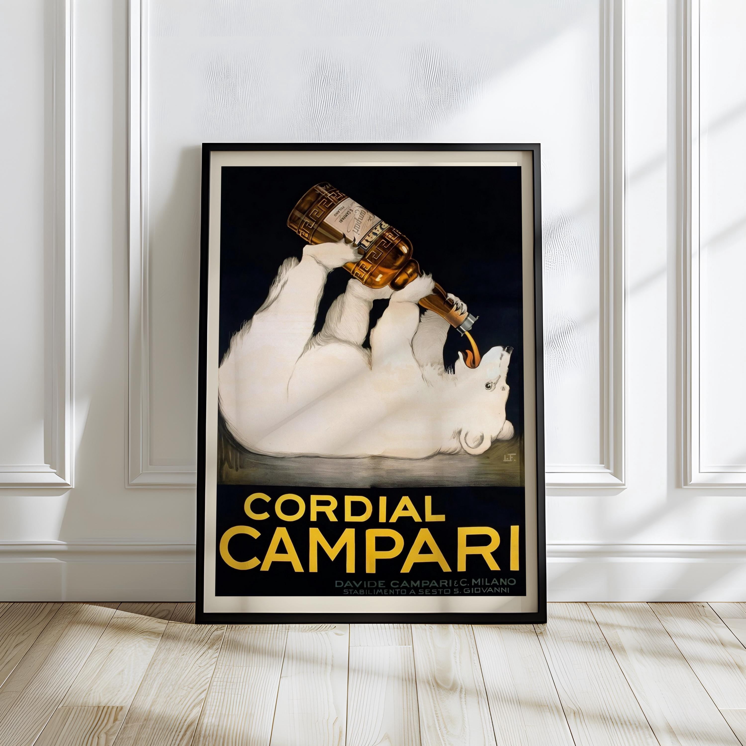 Campari Polar Bear Poster: Vintage Italian Ad, Aperitivo Bar Wall Art ...