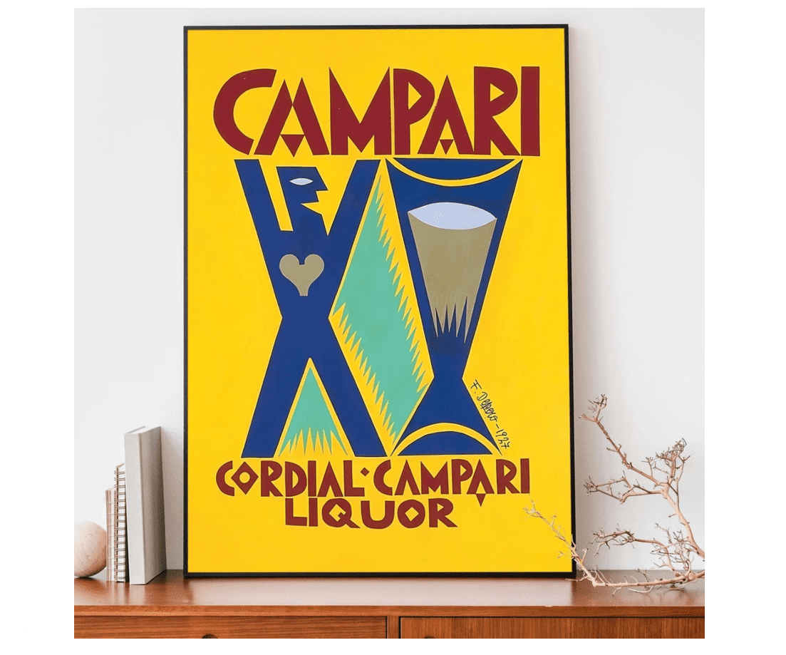 Campari Poster by Fortunato Depero Vintage Italian Advertising Wall Art ...