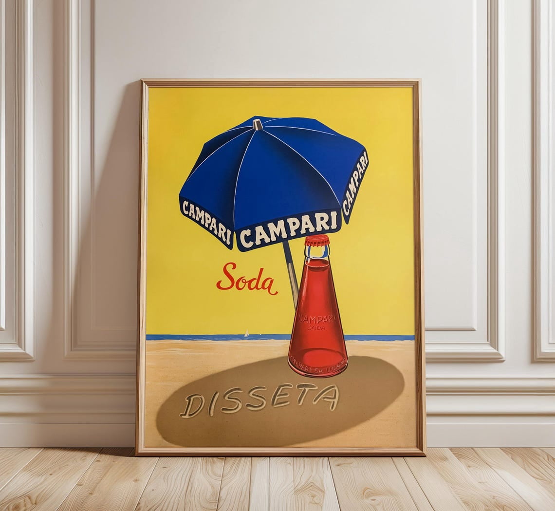 Campari Soda Italian Advertising Poster, Unframed Paper Poster 11x14in ...