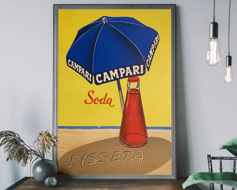 Campari Soda Vintage Beach Print – Food & Drink Wall Art, Alcohol ...