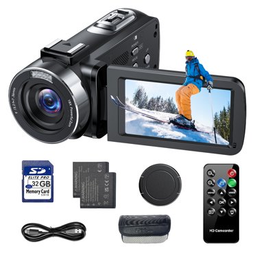 Portable Vlog Video Camera Camcorder with Microphone for YouTube, FHD ...