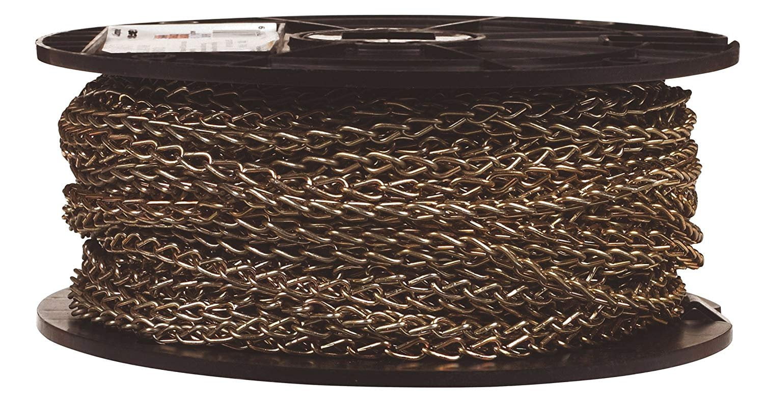 Campbell #16 Trade Double Jack Chain, Brass Glo Finish, 200' Length, 11 ...