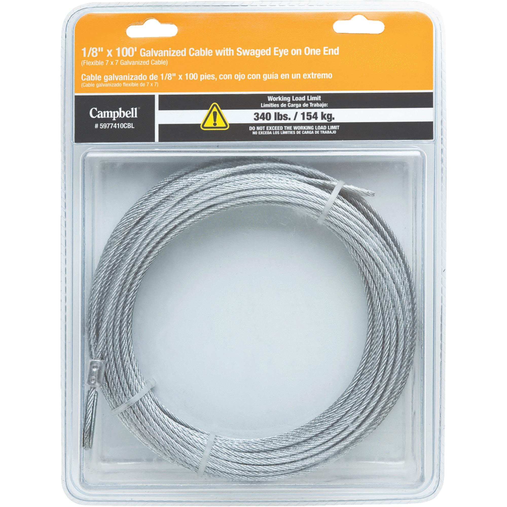 Campbell Security Cable - Galvanized Pre-Cut - 1/8 In. x 100 Ft ...