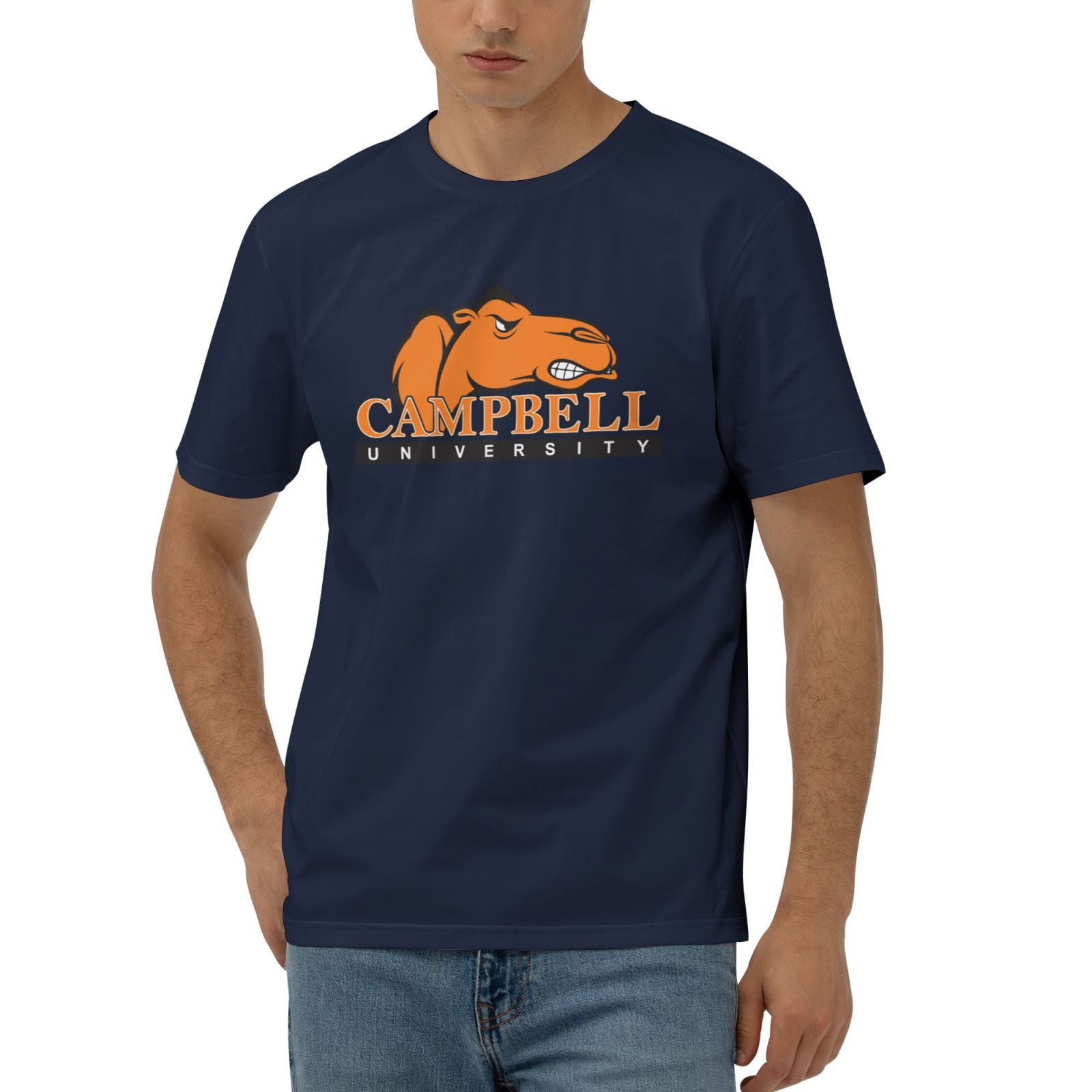 Campbell Fighting Camels Men'S 170g Combed Cotton Short Sleeve T-Shirt ...