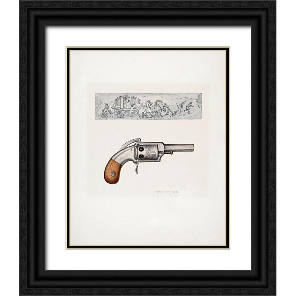 Campbell-Gerke, Rose 12x14 Black Ornate Wood Framed with Double Matting ...