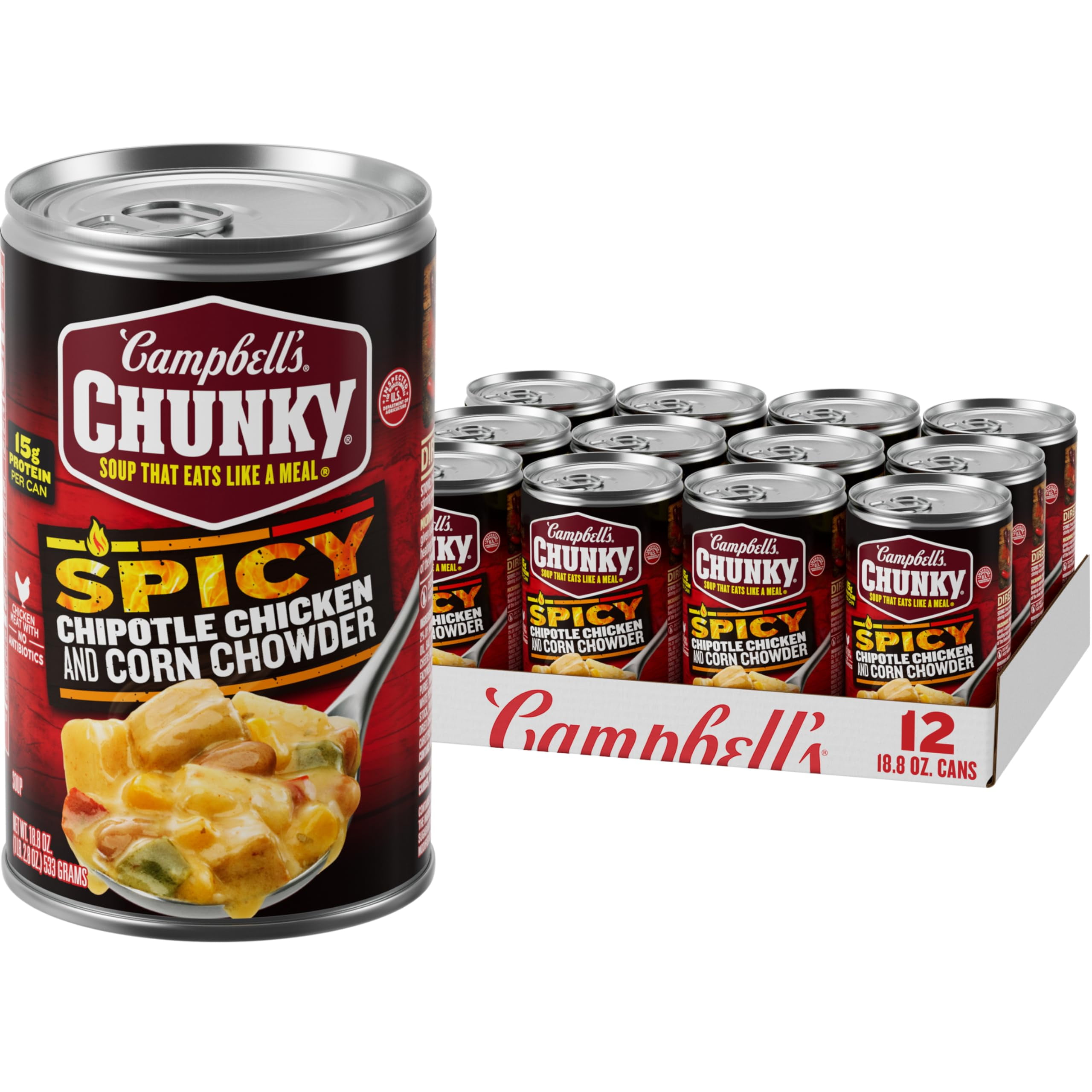 Campbell’s Chunky Soup, Chipotle Chicken Corn Chowder Soup, 18.8 oz Can ...