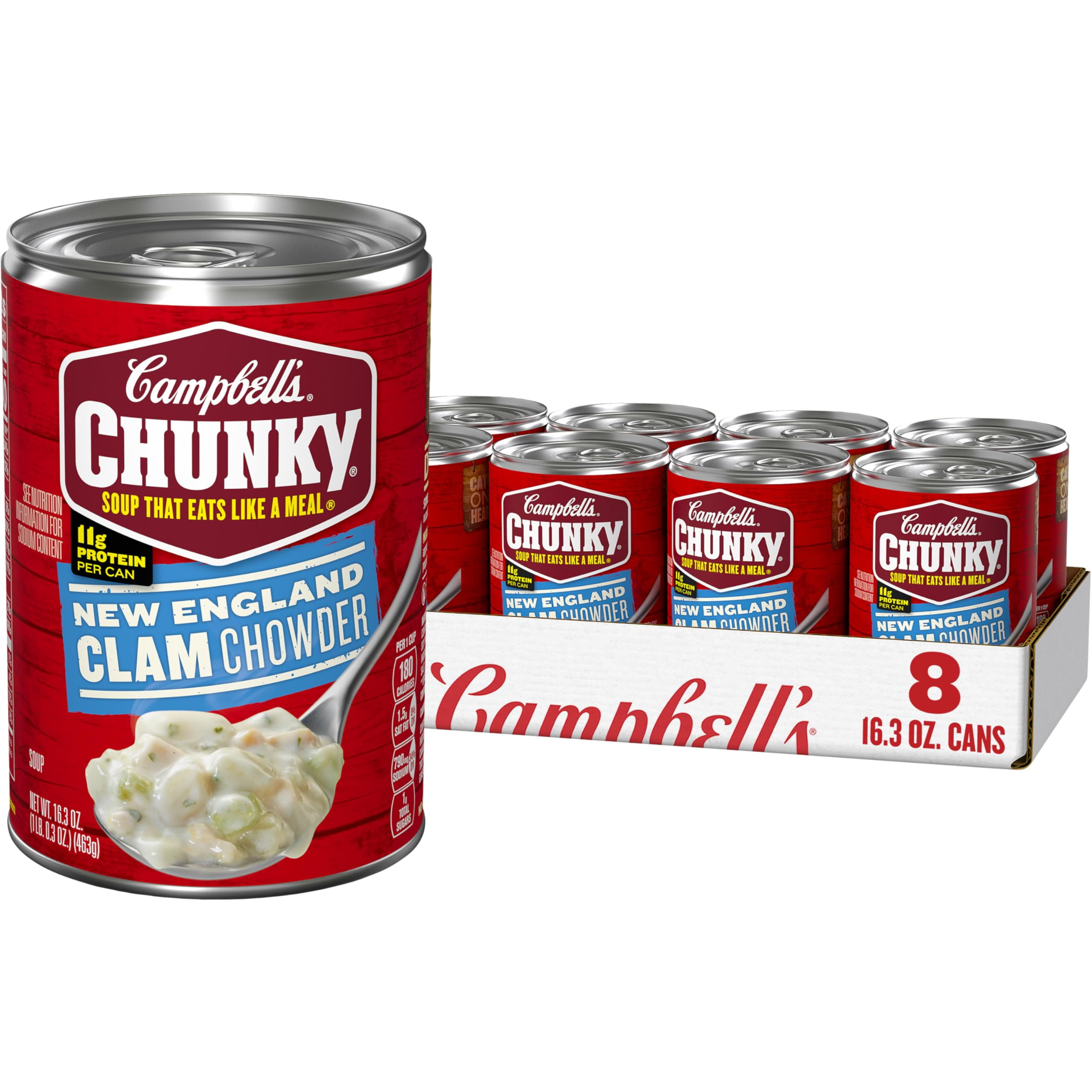 Campbell’s Chunky Soup, New England Clam Chowder, 16.3 Oz Can (Case of ...