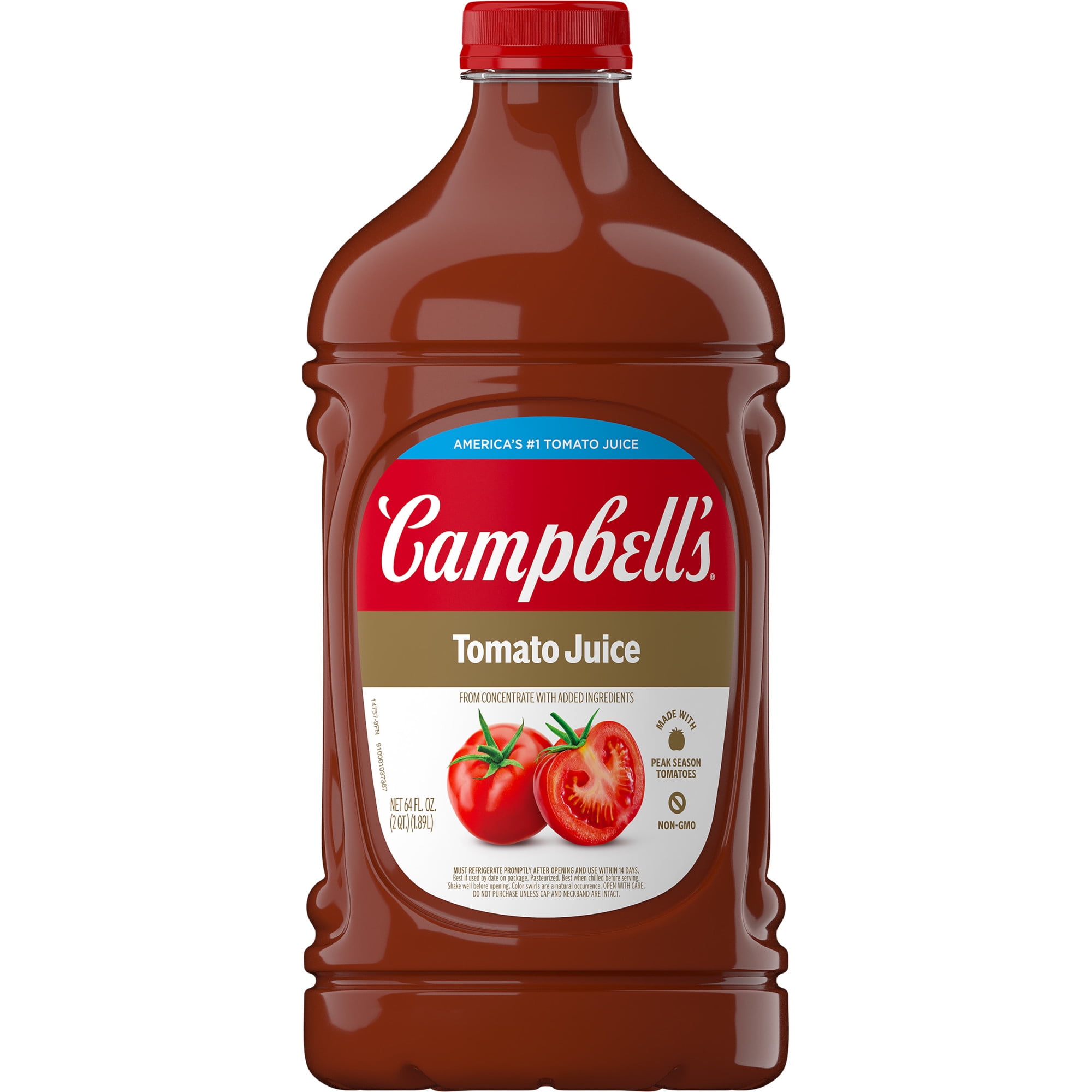 Campbell’s 100% Tomato Juice, 64 fl oz Bottle - Walmart.com
