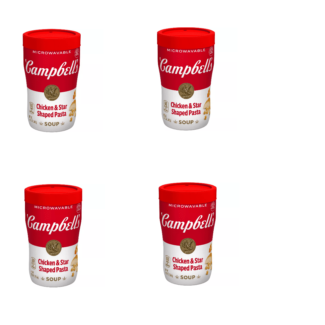 Campbell's Chicken Soup & Stars Shaped Pasta Sipping Soup Microwavable ...
