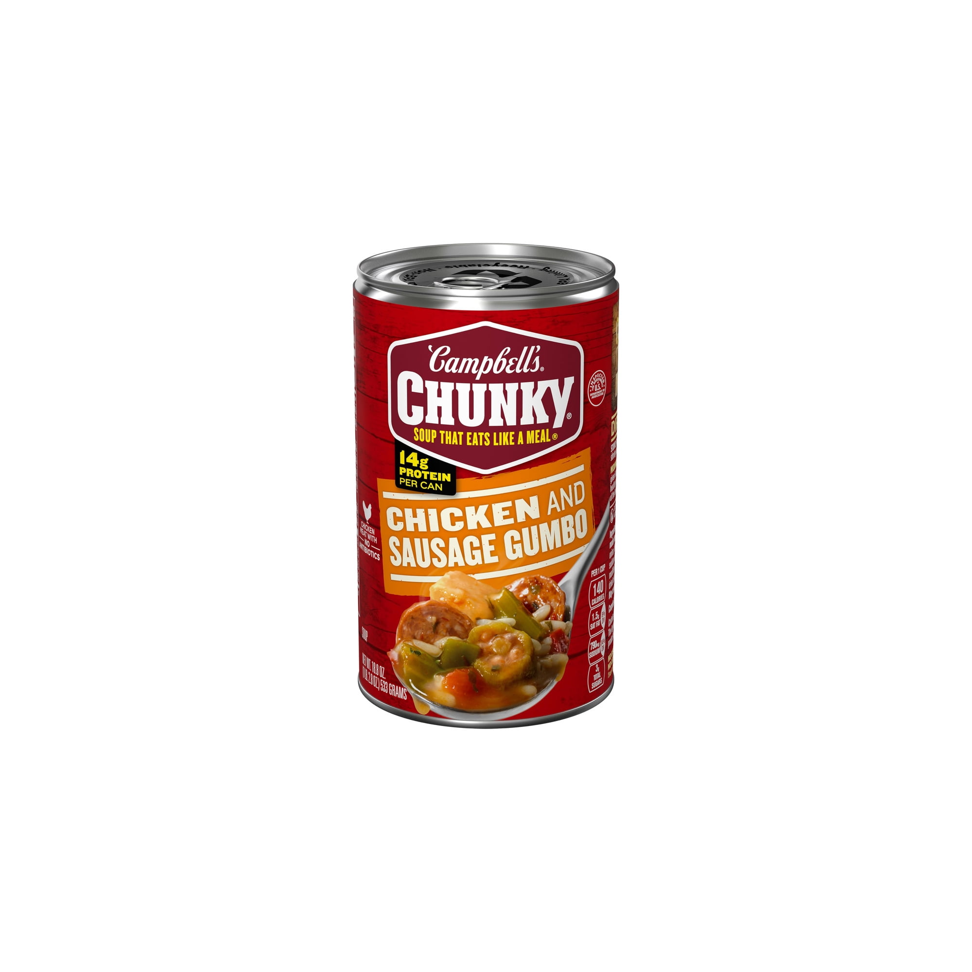 Campbell's Chunky Chicken & Sausage Gumbo, 18.8 oz Can (Pack of 10 ...