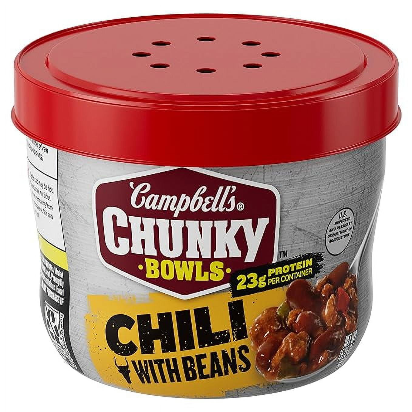 Campbell's Chunky Chili with Beans, 15.25 oz Microwavable Bowl ...