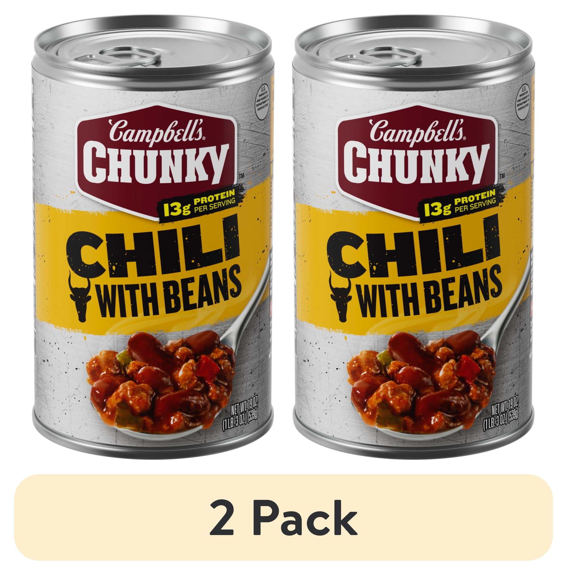 (2 pack) Campbell’s Chunky Chili with Beans, 19 oz Can - Walmart.com