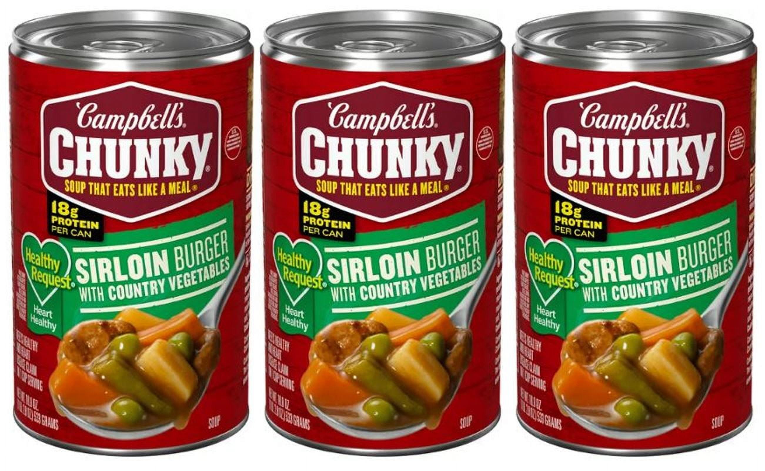 Campbell’s Chunky Healthy Request Soup, Ready to Serve Sirloin Burger ...