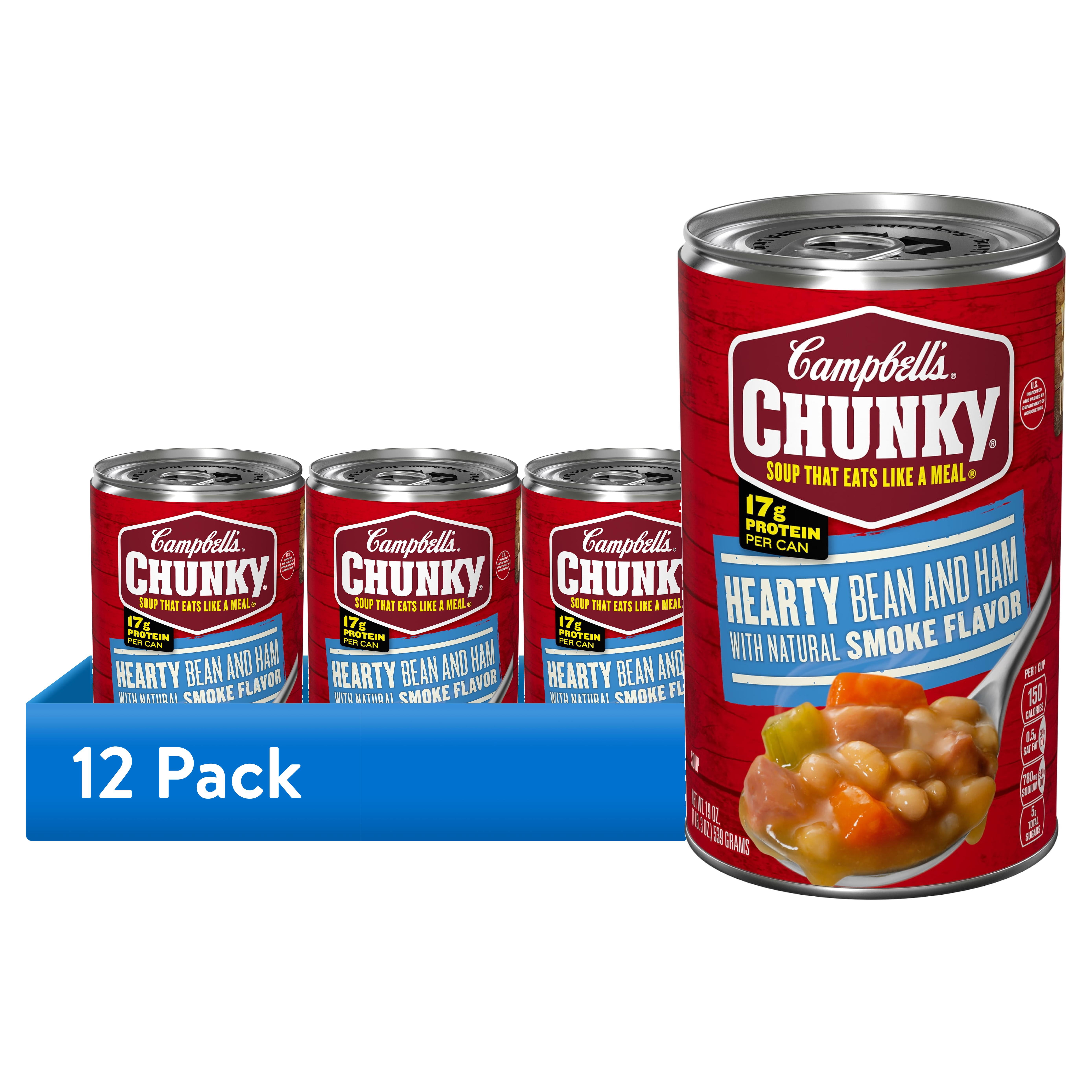 (12 pack) Campbell’s Chunky Soup, Ready to Serve Hearty Bean Soup with ...