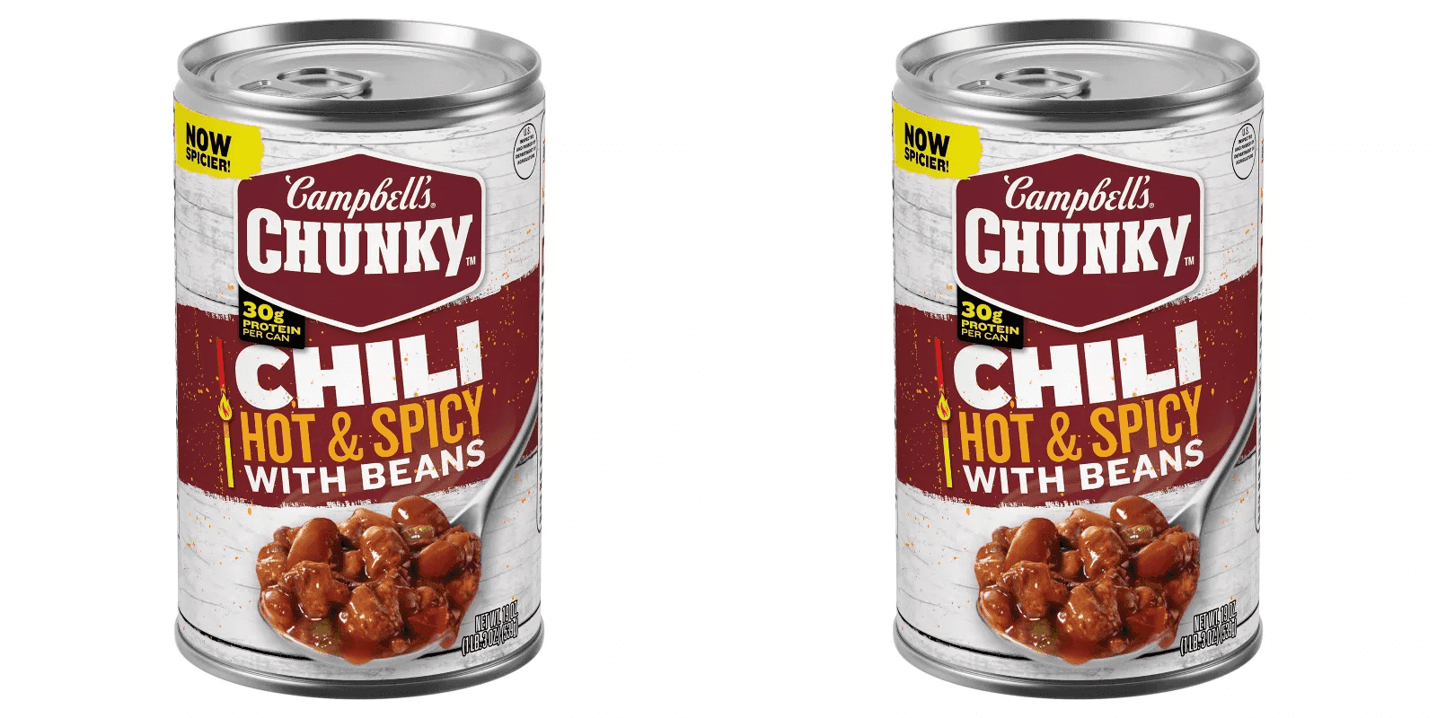 Campbell's Chunky Hot & Spicy Beef & Bean Firehouse Chili - 19oz pack ...