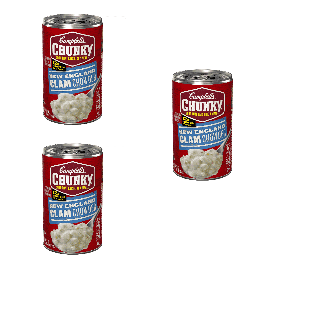 Campbell's Chunky New England Clam Chowder, 18.8 oz pack of 3 - Walmart.com