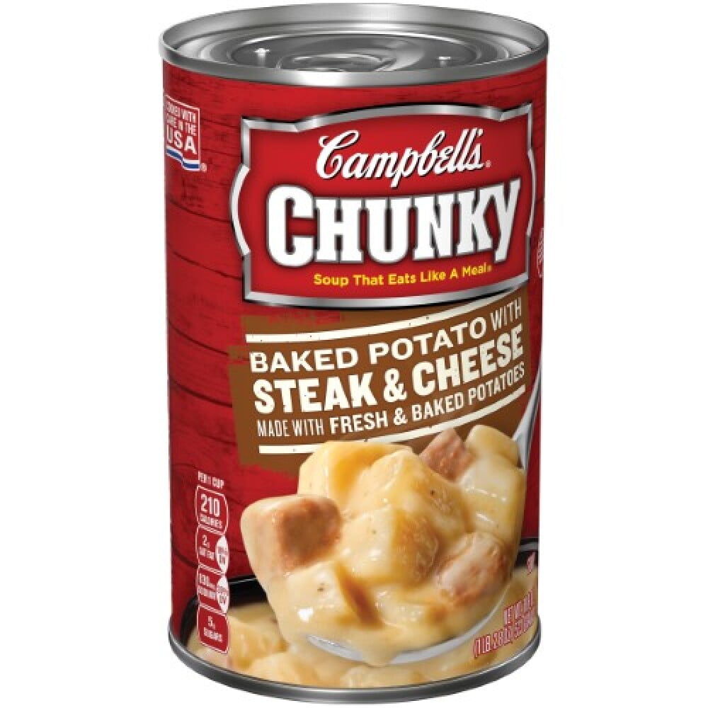 Campbell's Chunky Soup, Baked Potato with Steak and Cheese Soup, 18.8 ...