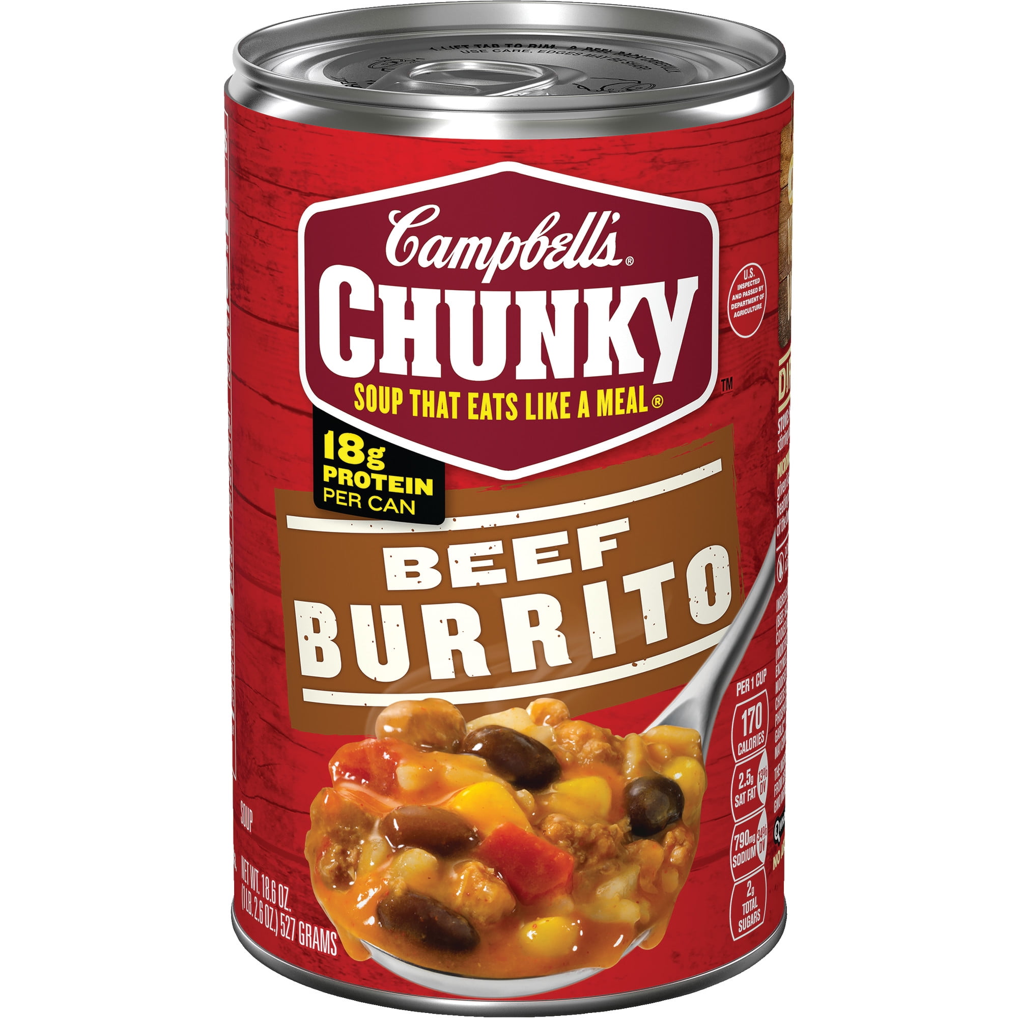 Campbell's Chunky Soup, Beef Burrito Soup, 18.6 Ounce Can - Walmart.com