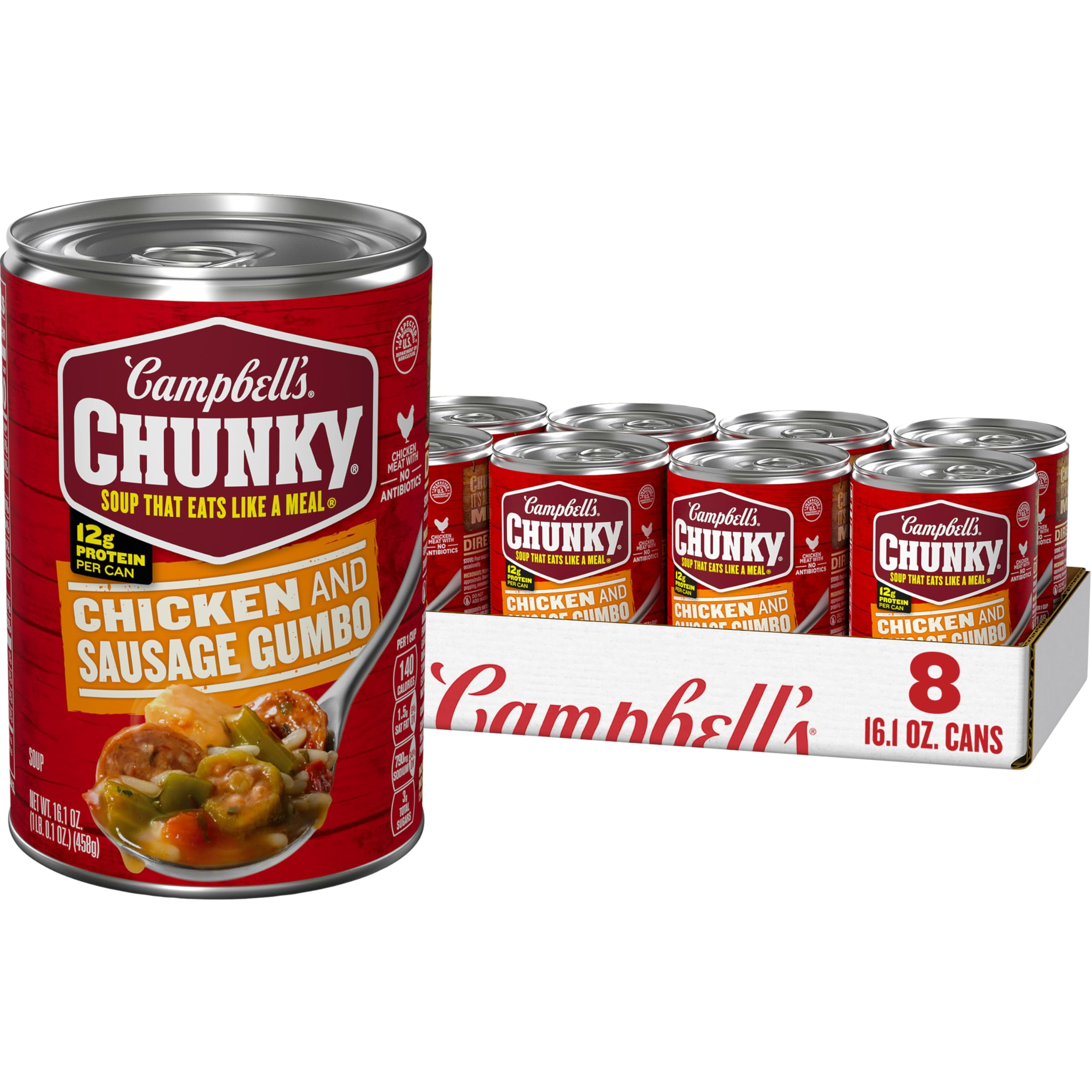 Campbell’s Chunky Soup, Chicken and Sausage Gumbo, 16.1 Oz Can (Case of ...