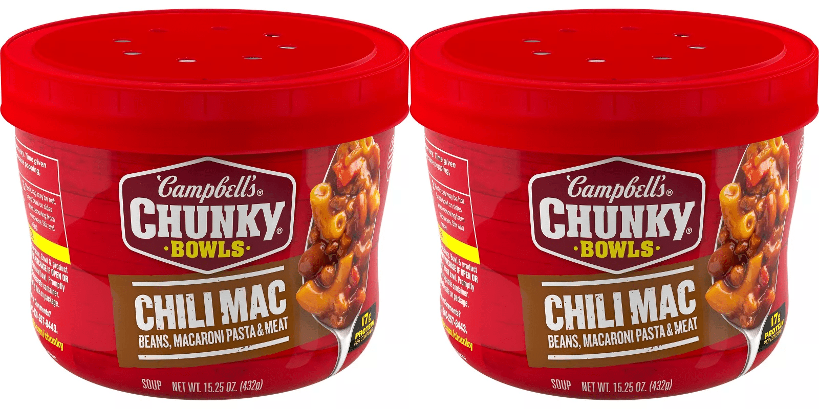 Campbell's Chunky Soup Chili Mac Microwavable Bowl - 15.25oz pack of 2 ...