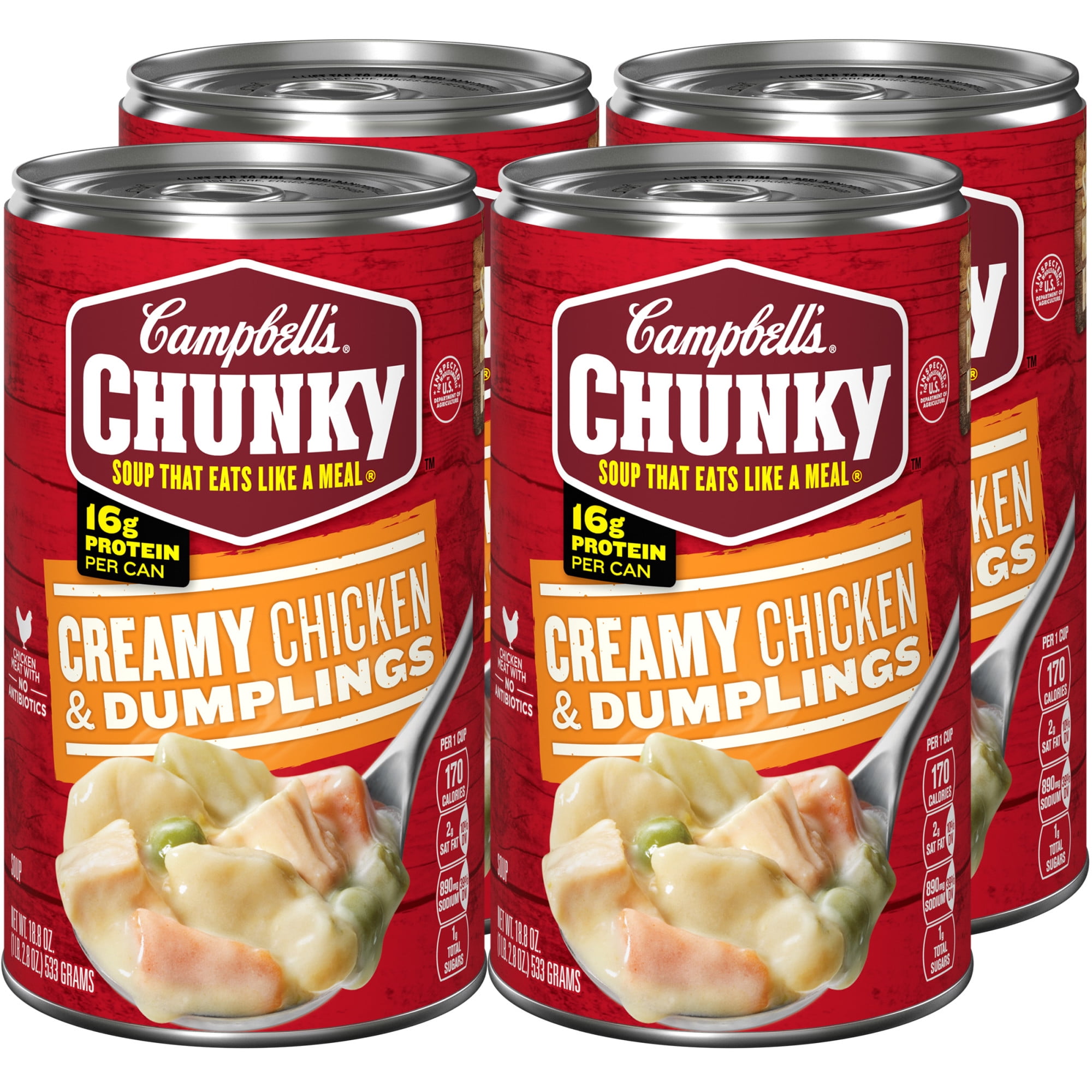 Campbell's Chunky Soup, Creamy Chicken & Dumplings Soup, 18.8 Ounce Can ...