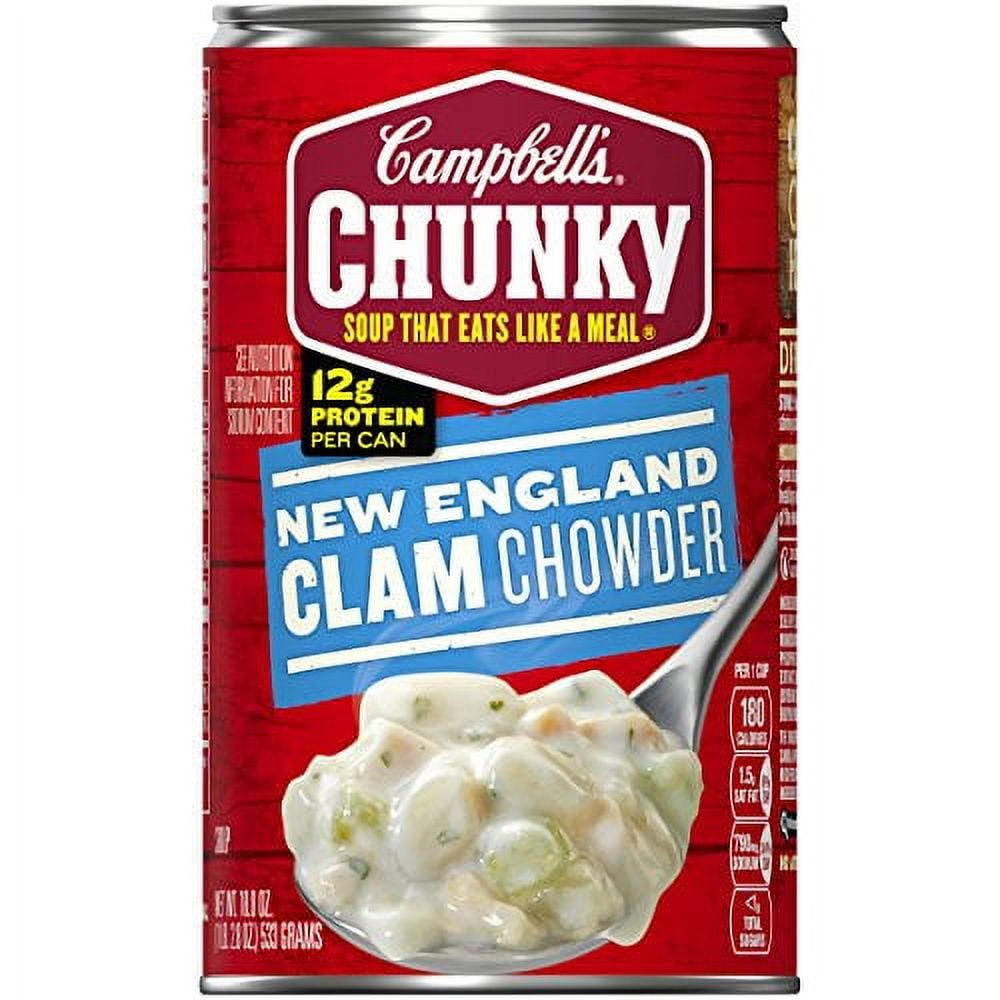 Campbell's Chunky Soup, New England Clam Chowder, 18.8 Ounce Can (Case ...