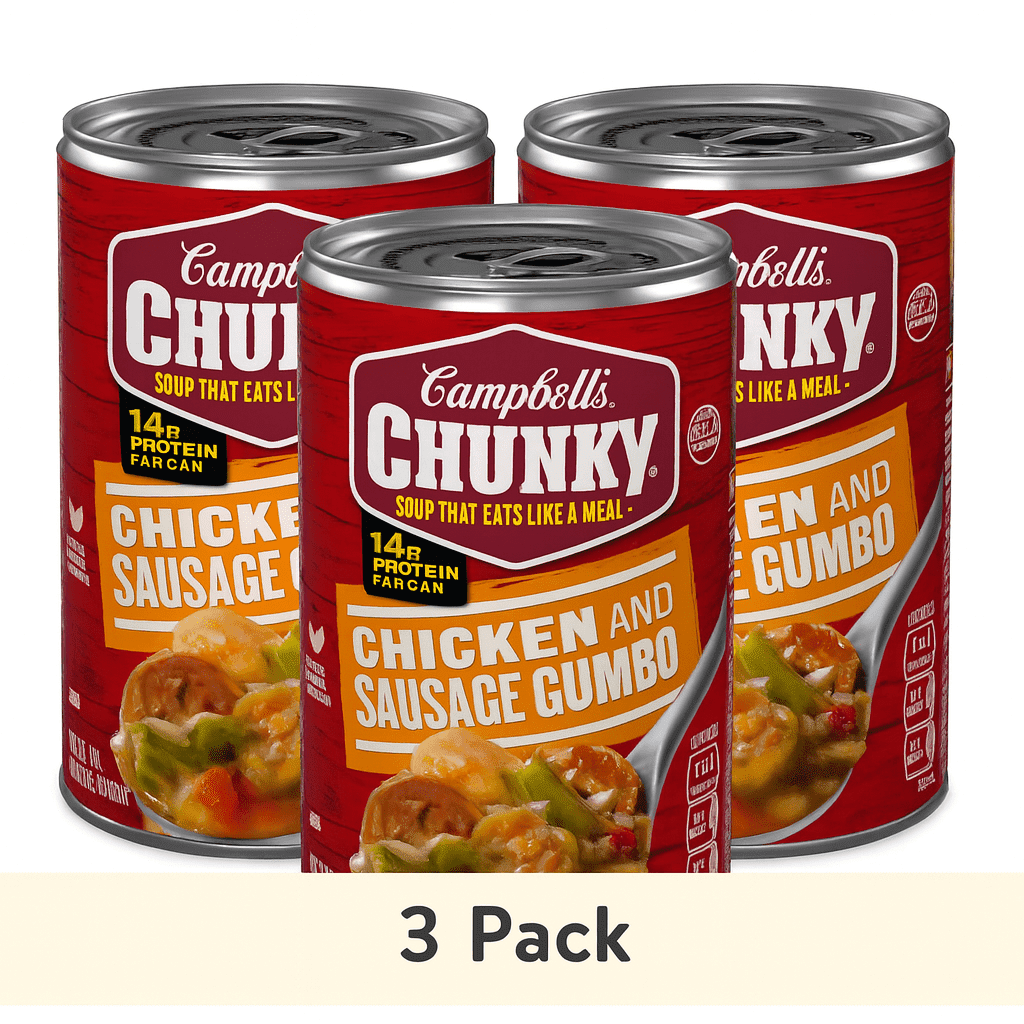 Campbell's Chunky Soup, Ready to Serve Chicken and Sausage Gumbo, 18.8 oz Can, Pack of 3 ...