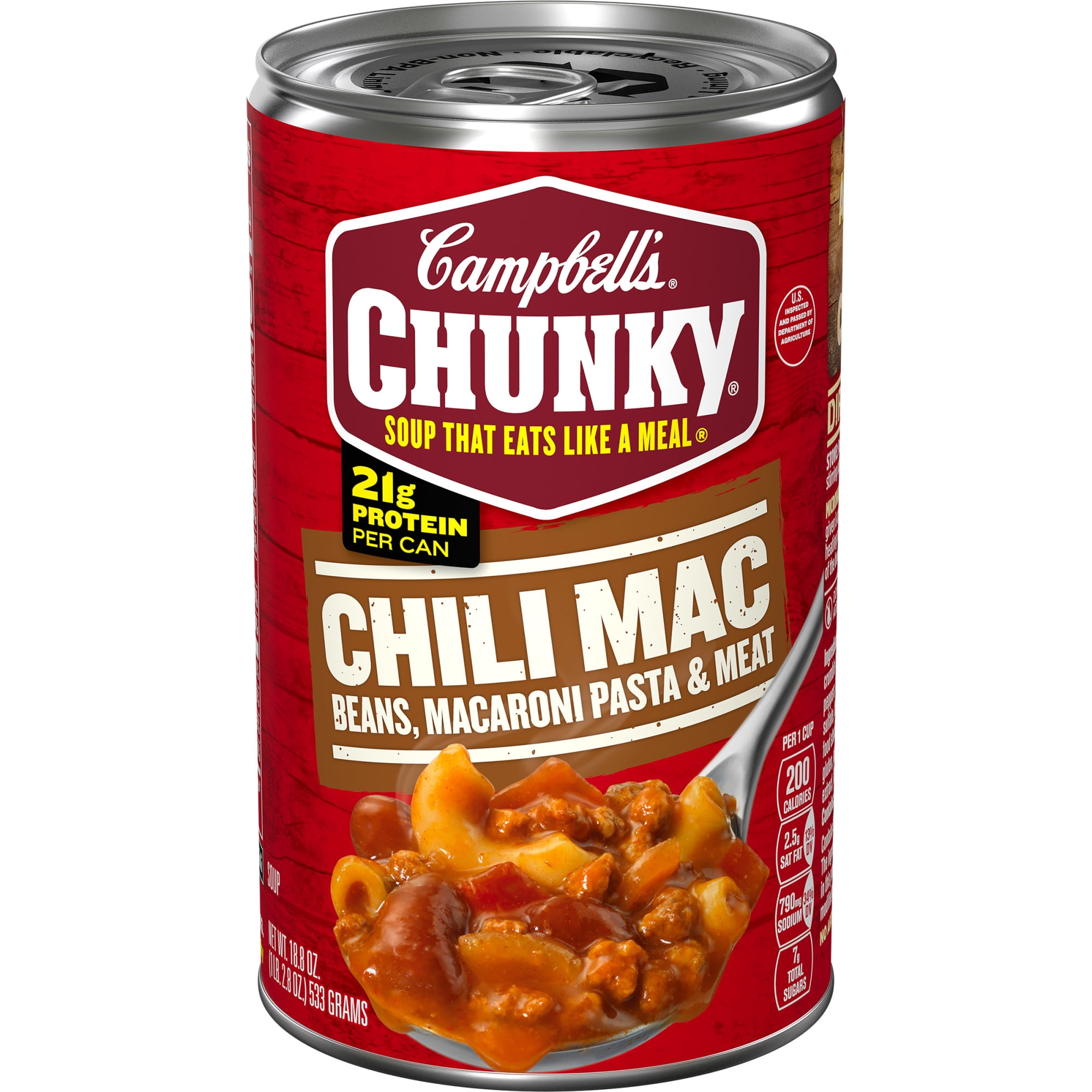 Campbell's Chunky Ready-to-Serve Chili Mac Soup, Hearty Meal in 18.8 oz ...