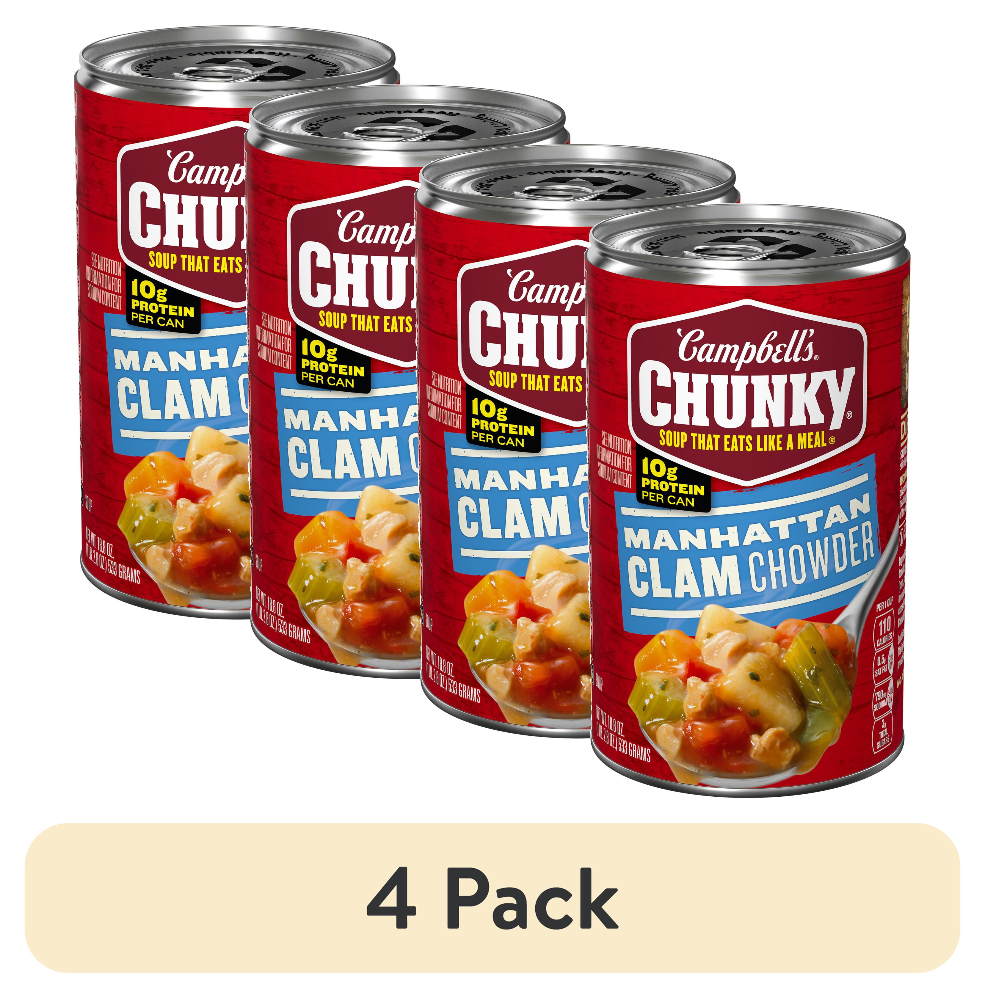 (4 pack) Campbell's Chunky Soup, Ready to Serve Manhattan Clam Chowder ...
