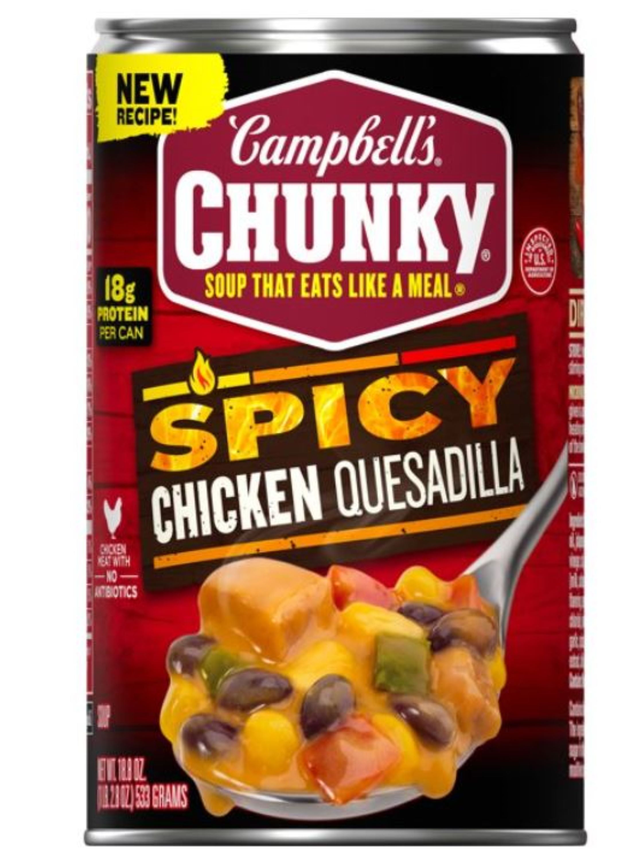 Campbell's Chunky Soup, Spicy Chicken Quesadilla, 18.8 oz, Pack of 3 - Walmart.com
