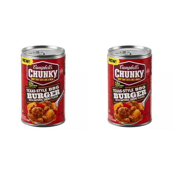 Campbell's Chunky Texas-Style BBQ Burger Soup, 18.8 oz pack of 2 ...