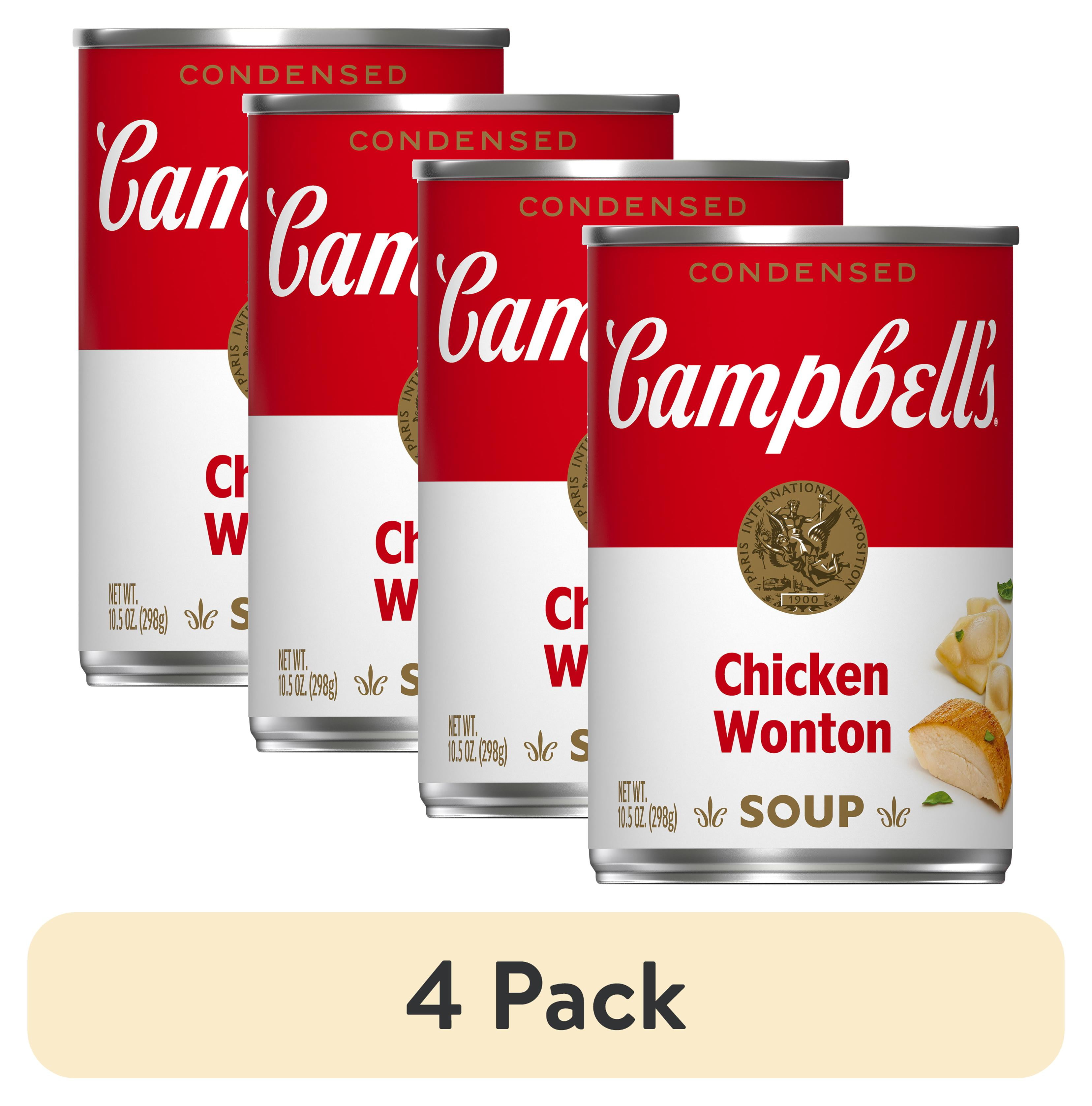 (4 pack) Campbell's Condensed Chicken Wonton Soup, 10.5 oz Can ...
