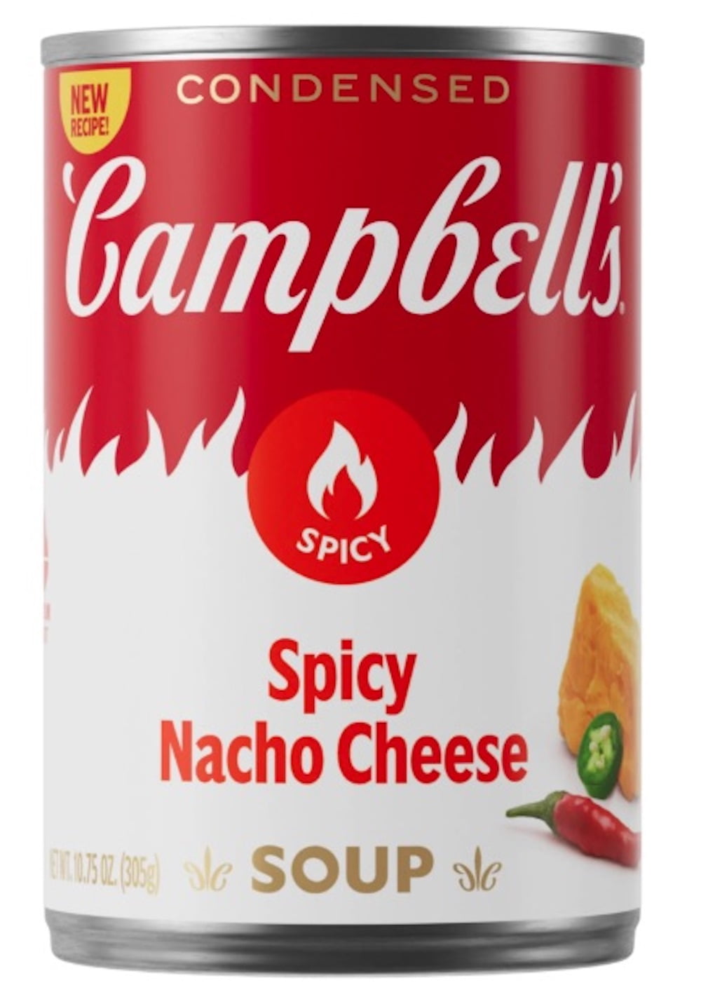 Campbell's Spicy Nacho Cheese Soup, Red and Jalapeno Peppers, Cheddar ...