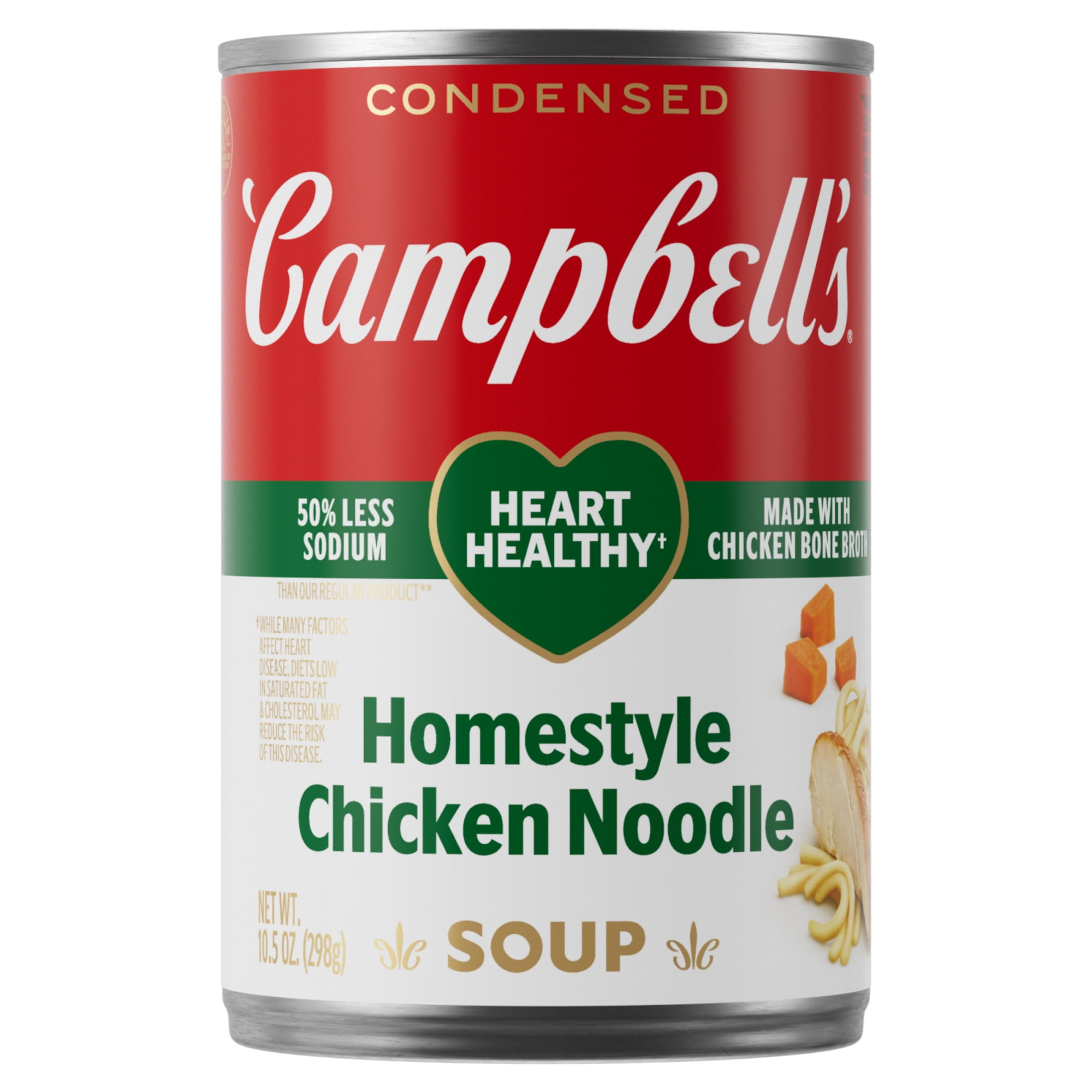 Campbell’s Condensed Heart Healthy Homestyle Chicken Noodle Soup, 10.5 oz Can - Walmart Business ...