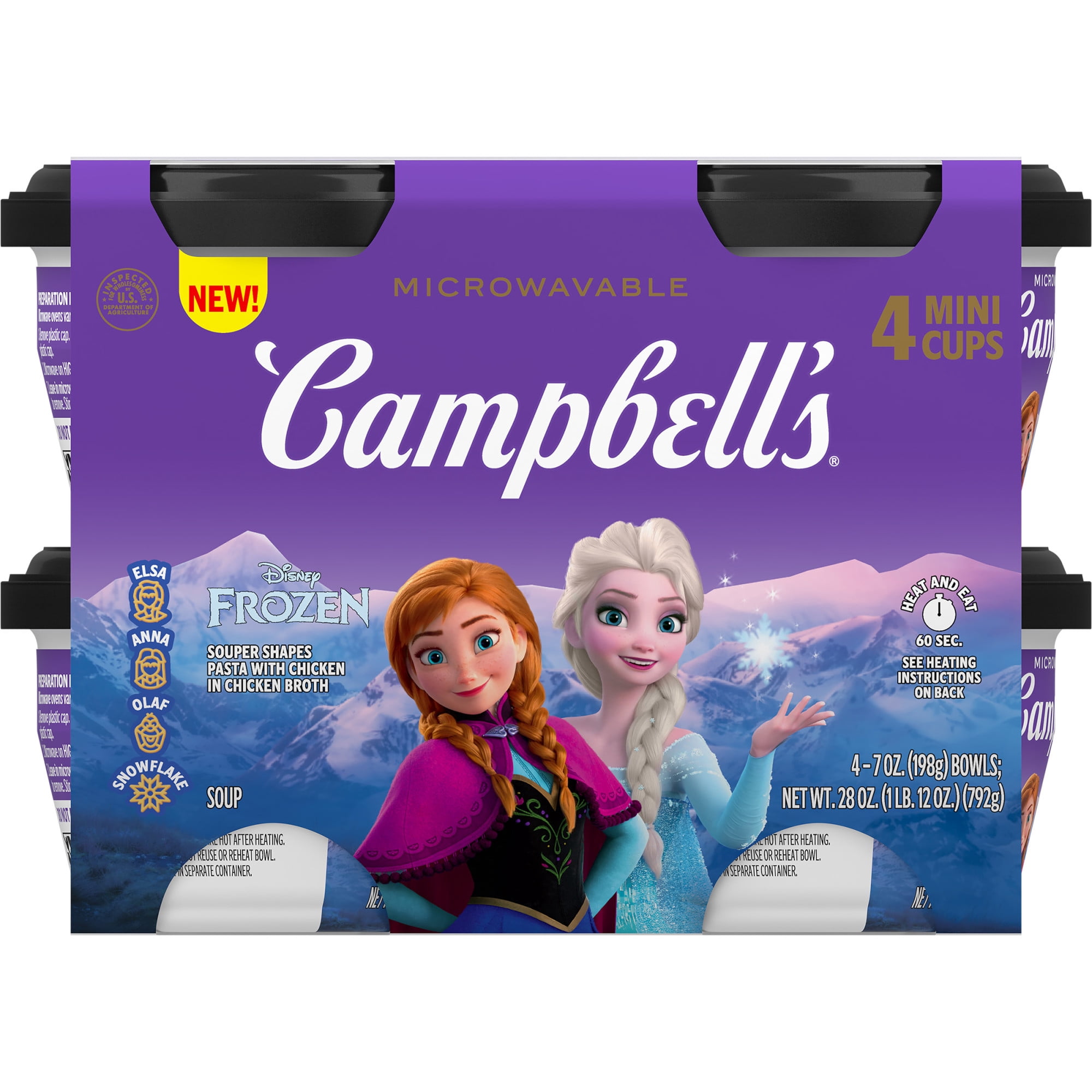 Campbell’s Kids Soup, Disney Frozen Souper Shapes Pasta with Chicken in ...