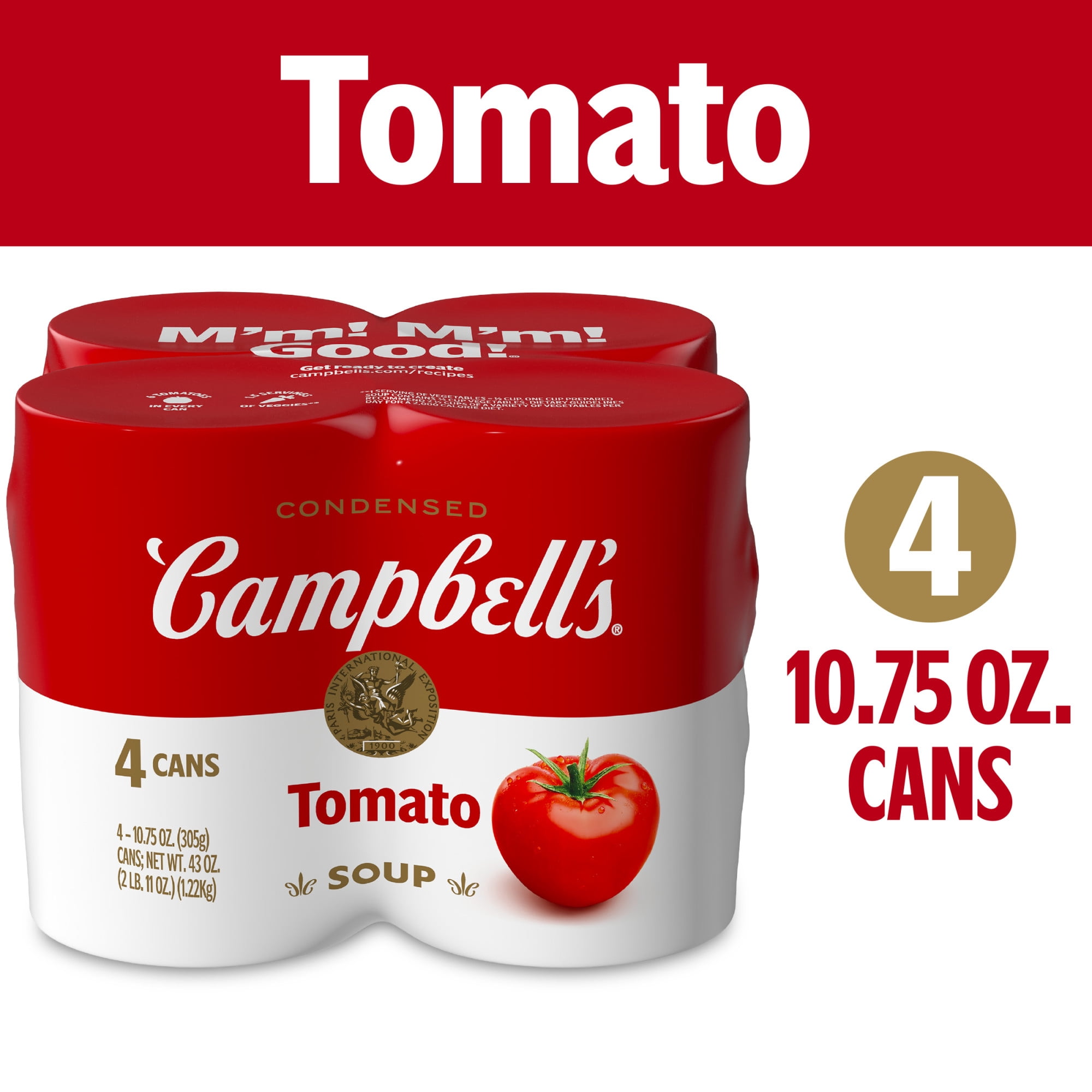 Campbell's, Condensed Tomato Soup, 10.75 oz Can, Pack of 4 - Walmart.com