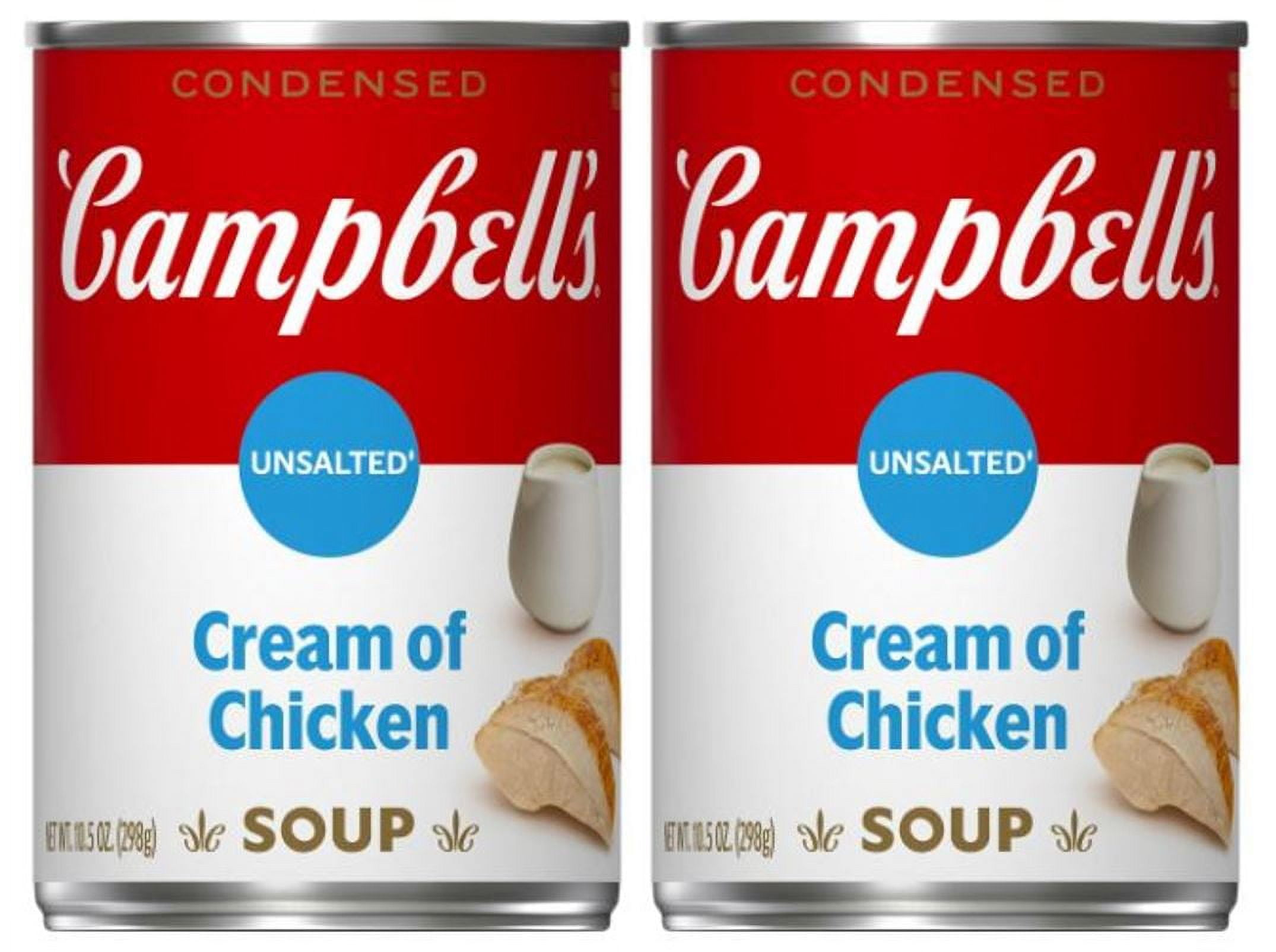 Campbell's Condensed Unsalted Cream of Chicken Soup, 10.5 oz Can, Pack ...