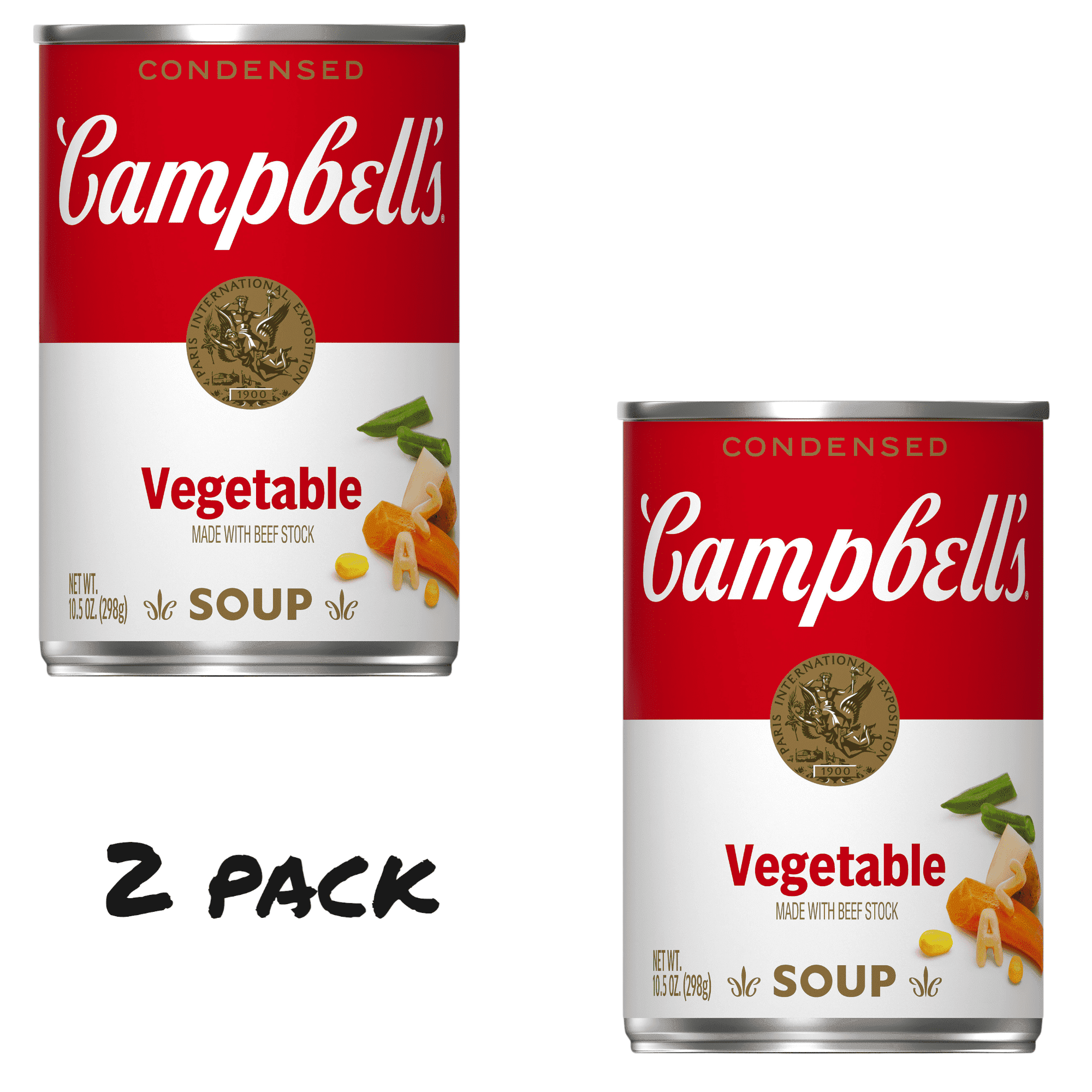 Campbell's Condensed Vegetable Soup with Beef Stock, 2 Pack, 10.5 oz ...