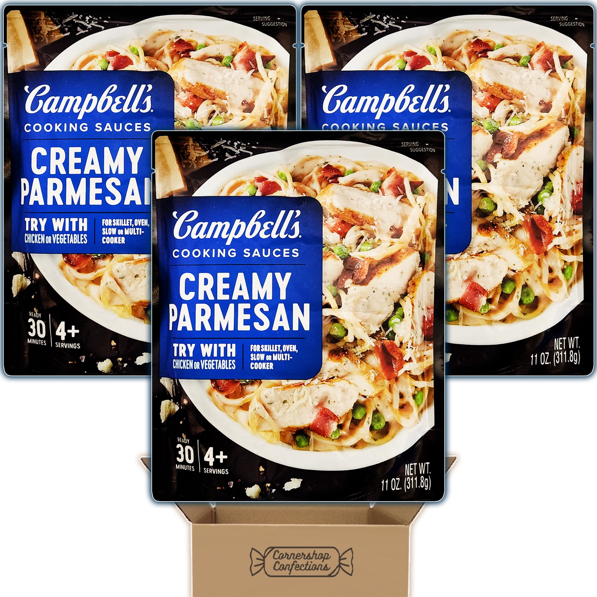 Campbell's Cooking Sauces Creamy Parmesan 3 Pouch Bulk Pack - Over 12 ...