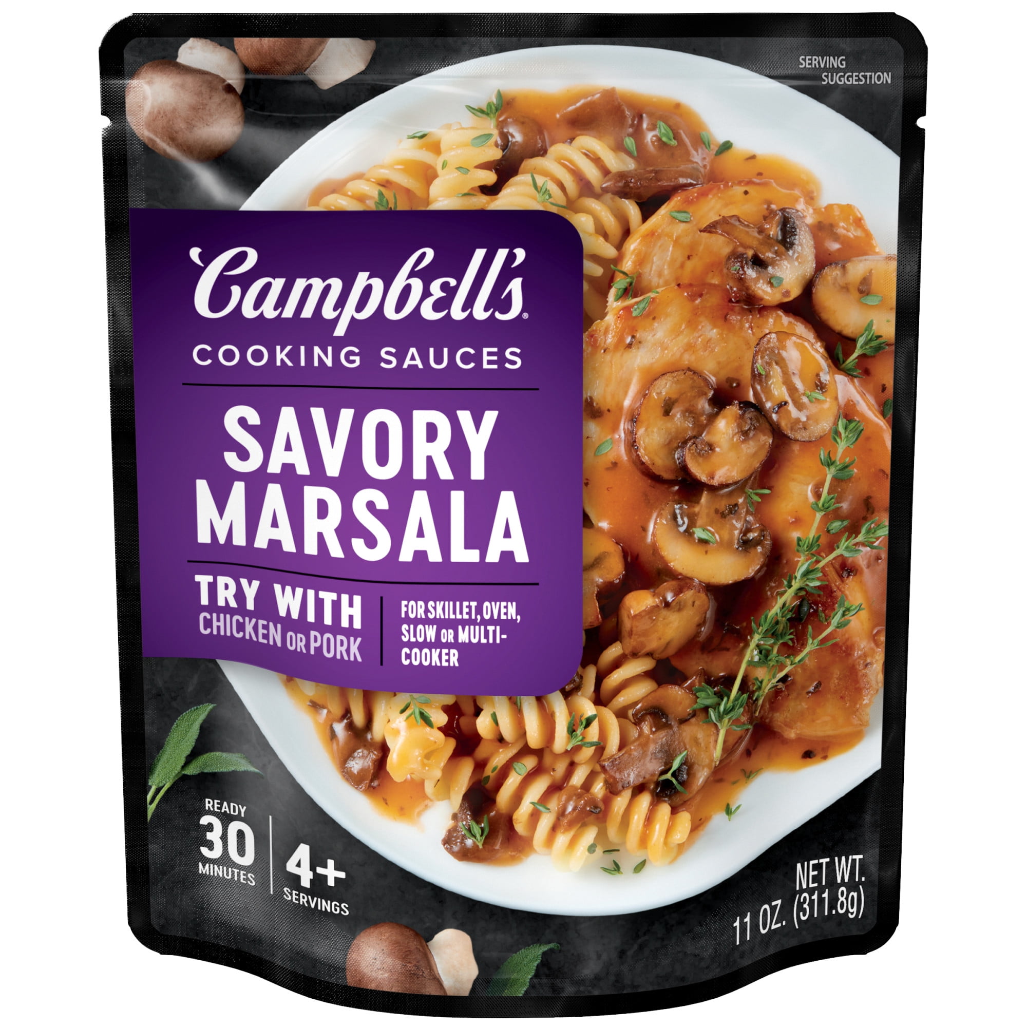 Campbell's Savory Marsala Chicken Cooking Sauce with Wine, 11 oz Pouch ...