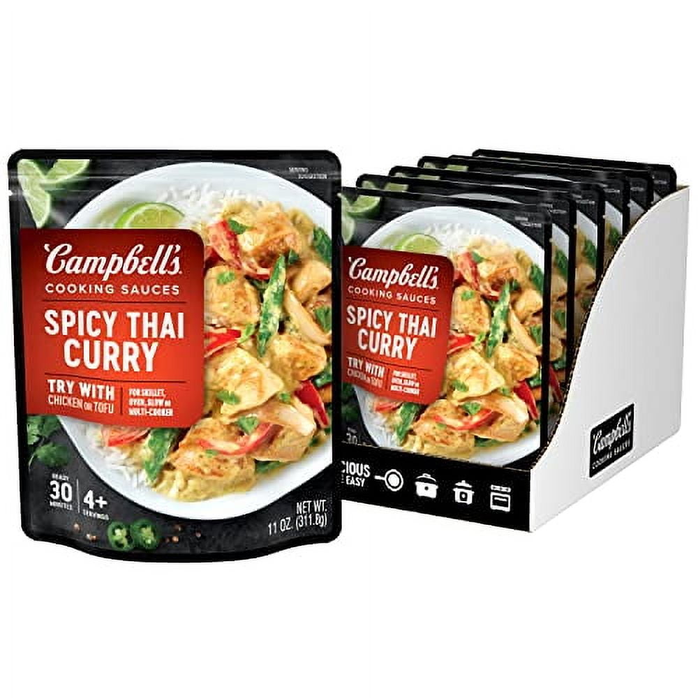 Campbell's Cooking Sauces, Spicy .. Thai Curry, 11 Oz .. Pouch (Case of ...
