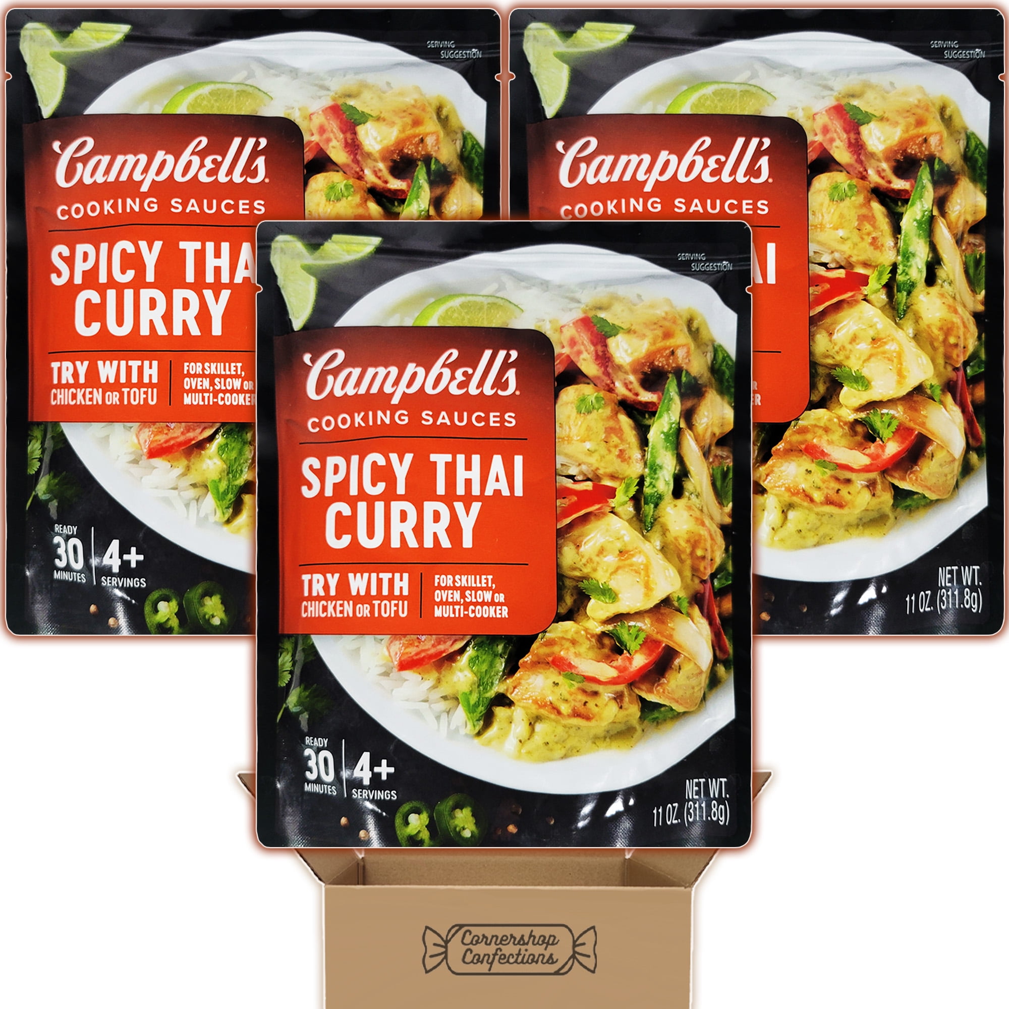 Campbell's Cooking Sauces Spicy Thai Curry 3 Pouch Bulk Pack - Over 12 ...