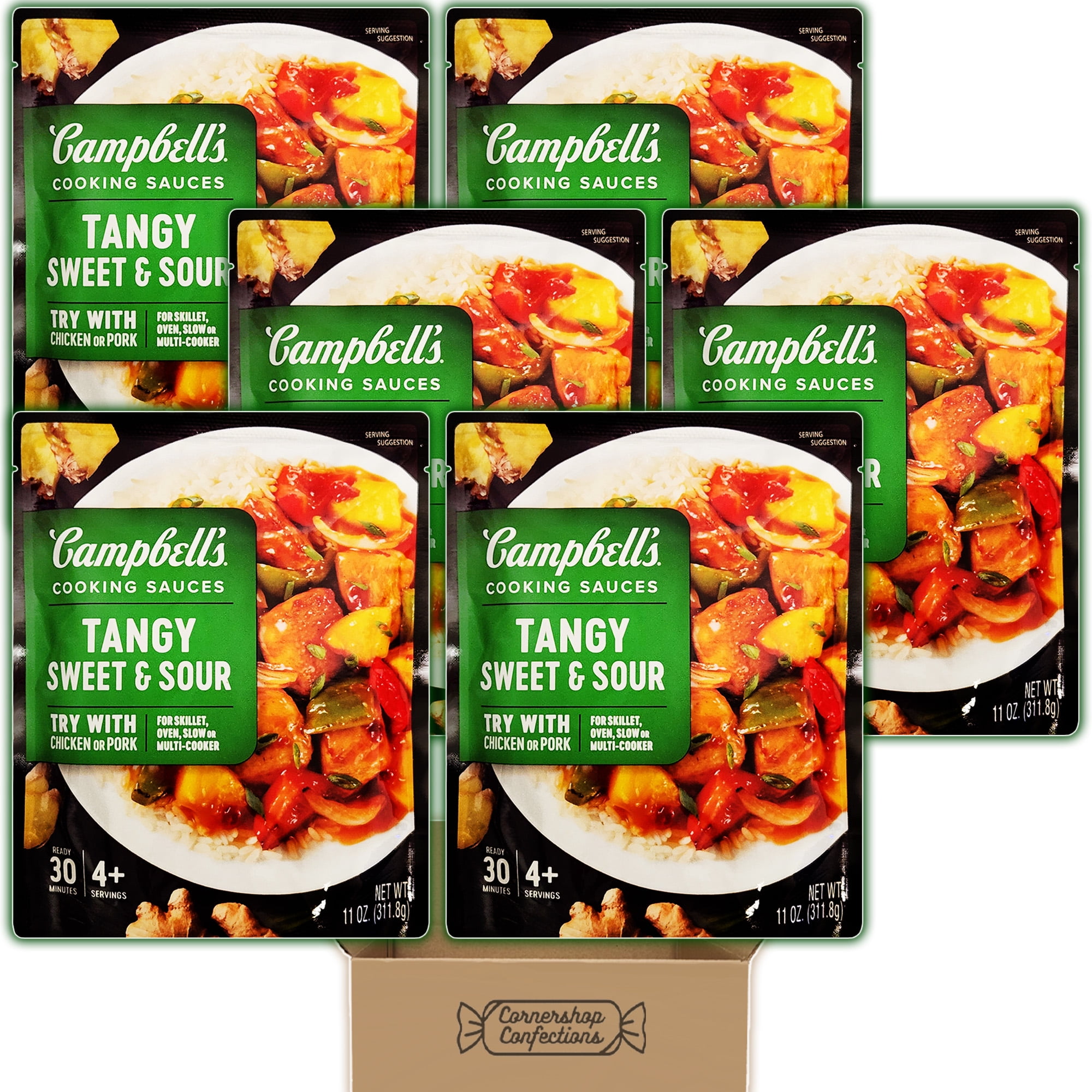 Campbell's Cooking Sauces Tangy Sweet & Sour 6 Pouch Pack - Over 24 ...