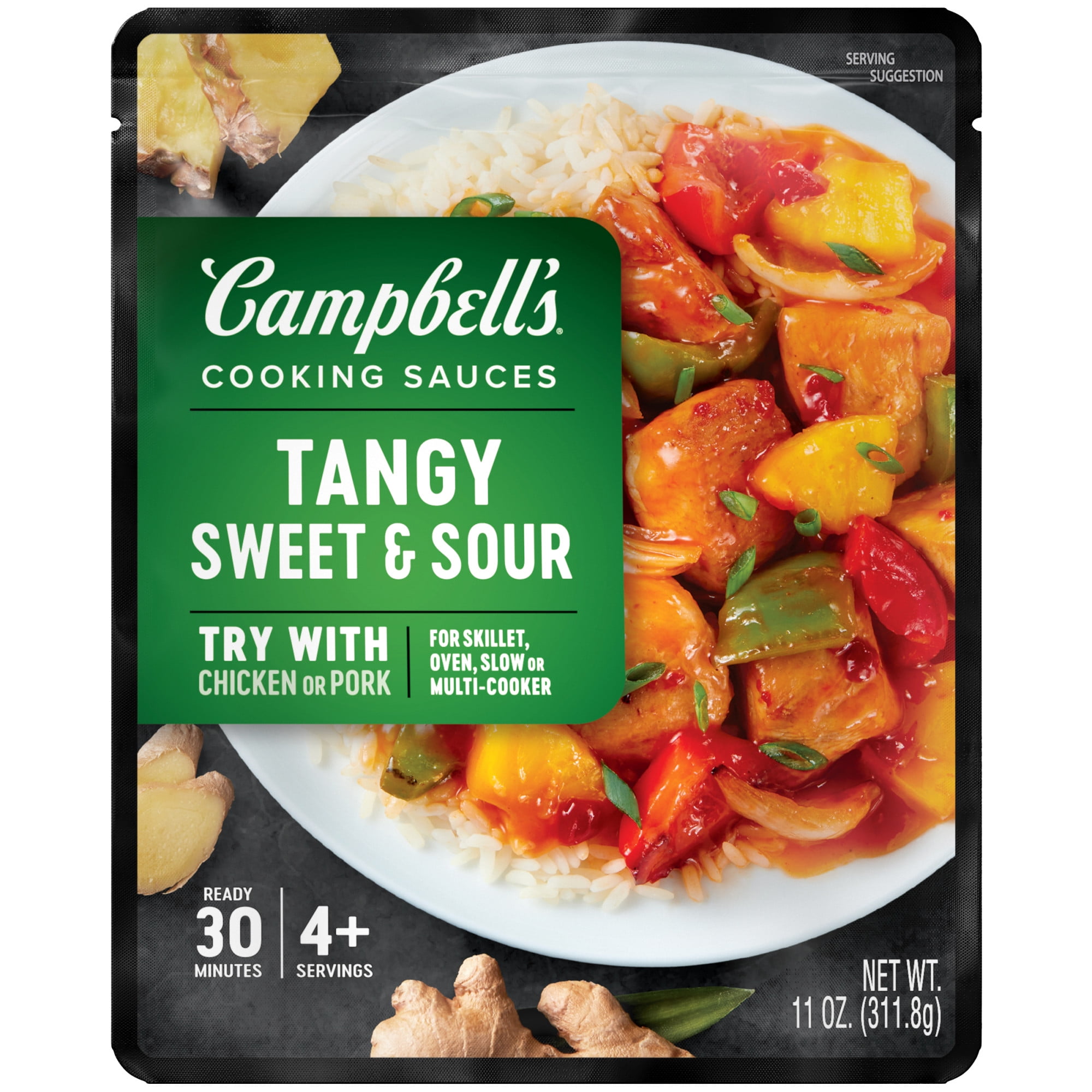 Campbell's Tangy Sweet and Sour Cooking Sauce for Chicken, 11 oz Pouch ...