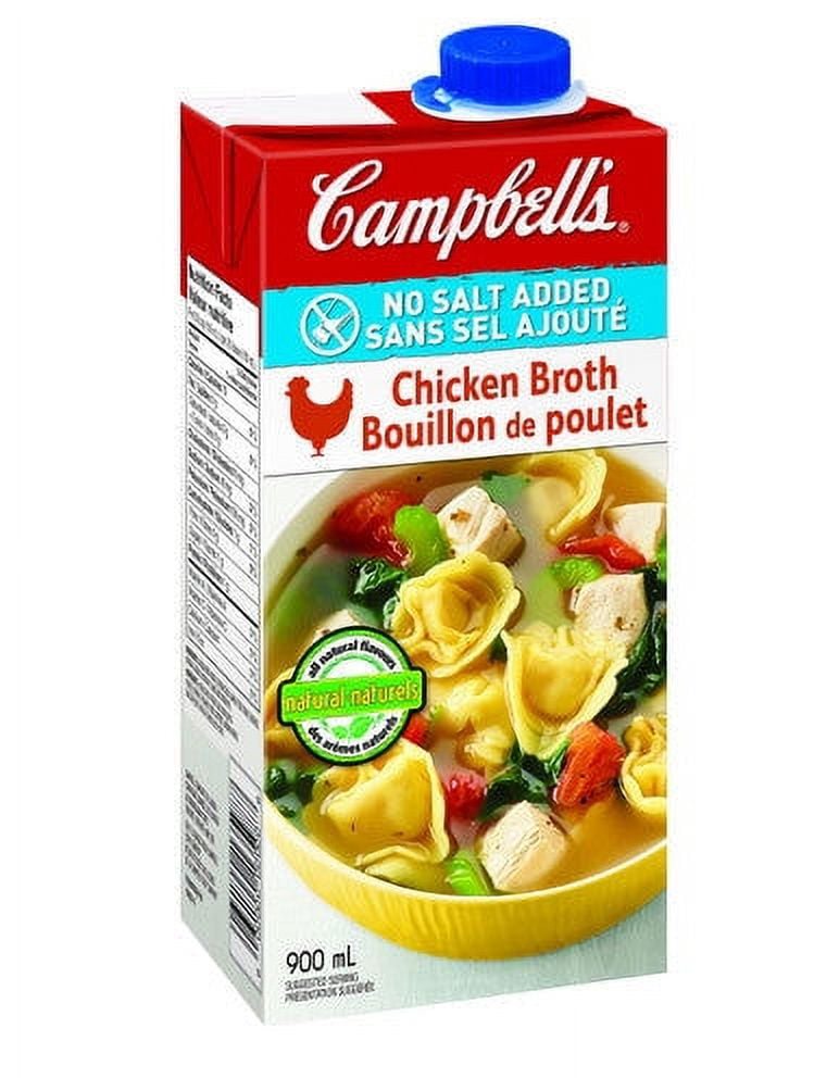 Campbell's, No Salt Added Chicken Broth, 900ml/30.4oz - Walmart.com